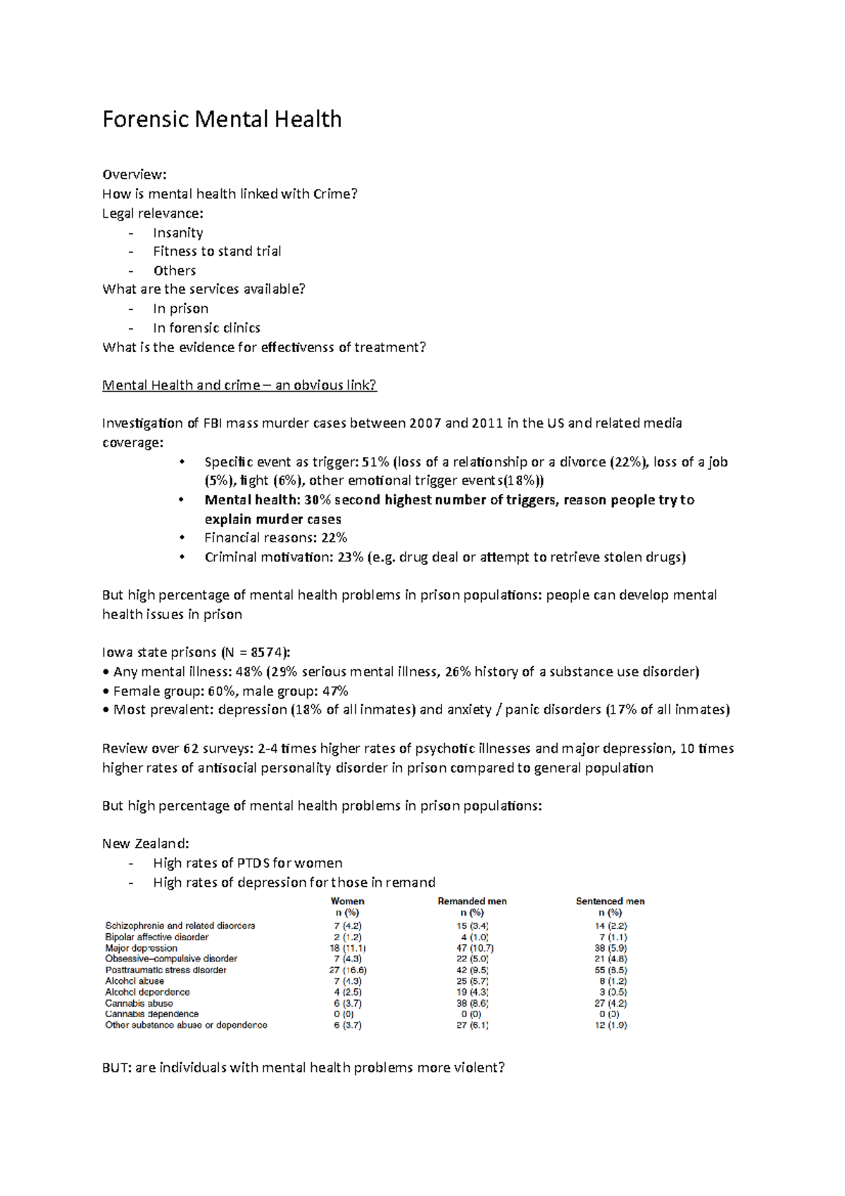 6. Forensic Mental Health - test notes - Forensic Mental Health ...