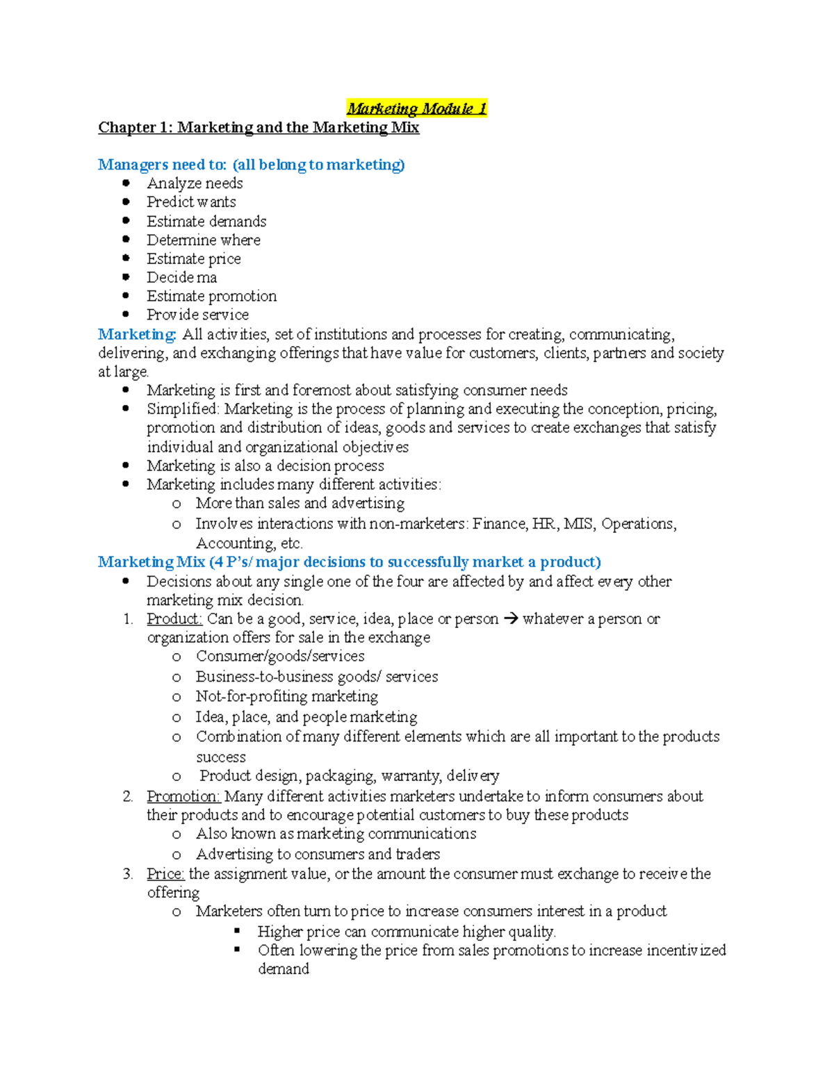 Marketing Module 1 - Prof. Alejandra Marin Melo - Marketing Module 1 ...