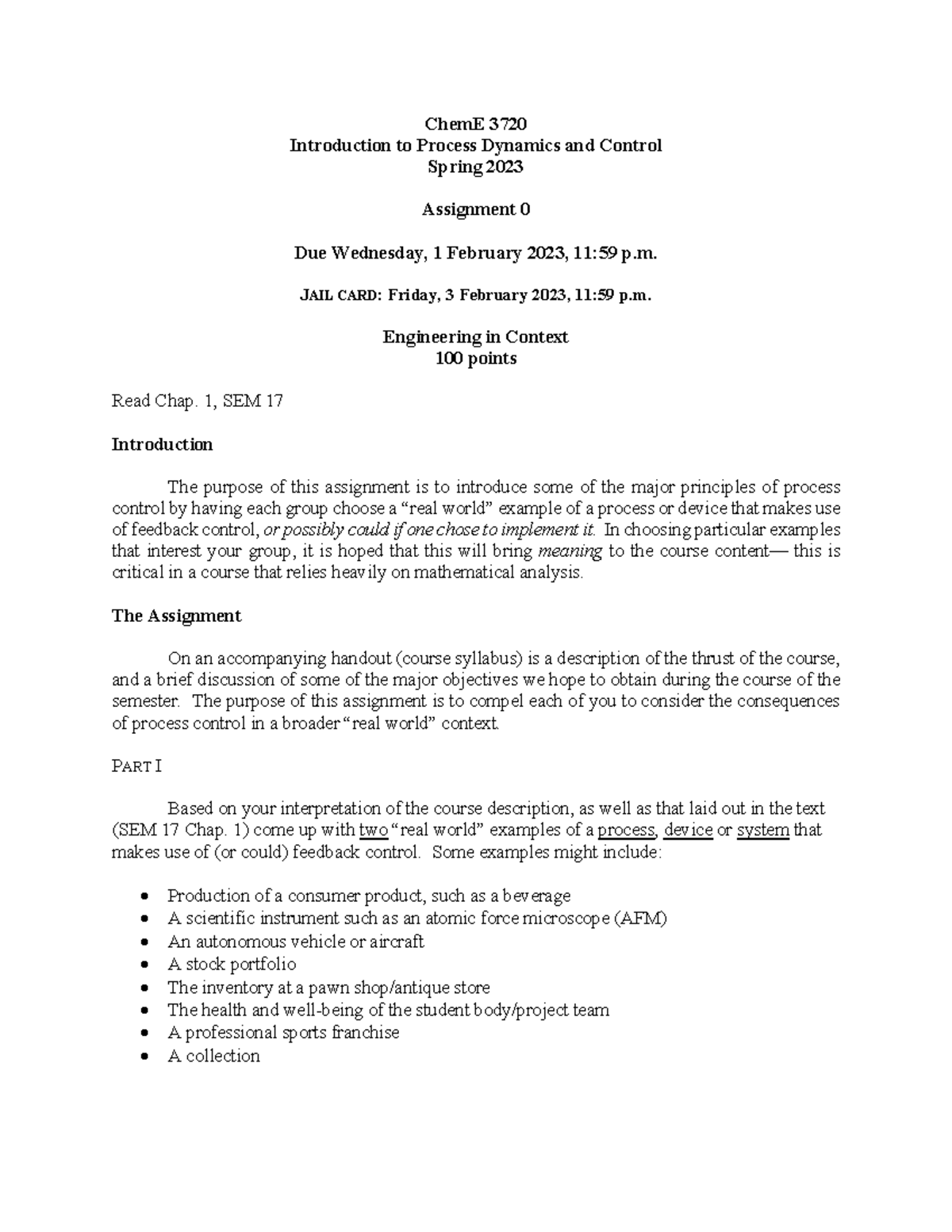 Chem E 3720 PS 0 2023 - Helps with figuring out the right variables ...