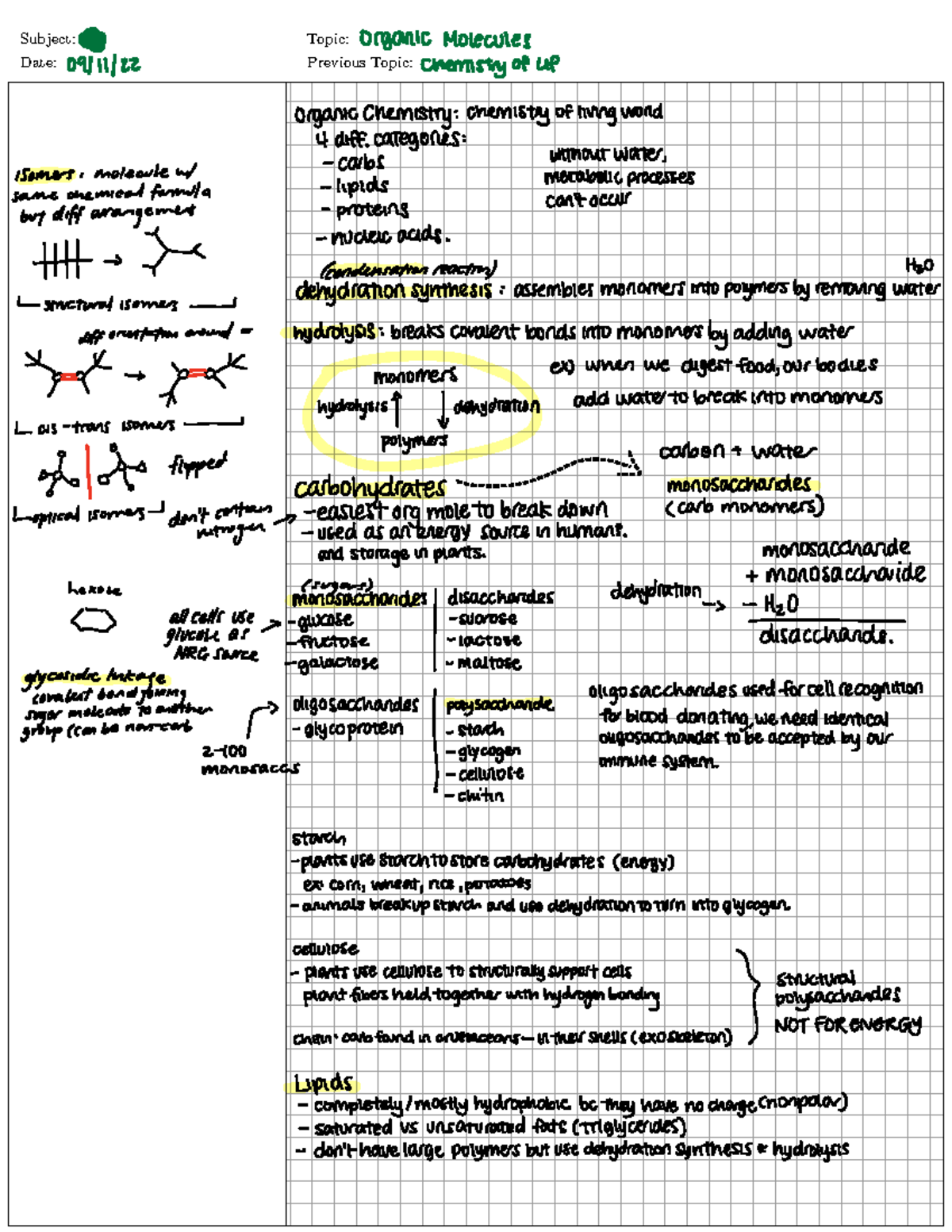 Lecture 2 Proteins, Carbohydrates, Lipids, Nucleic Acids - Subject ...
