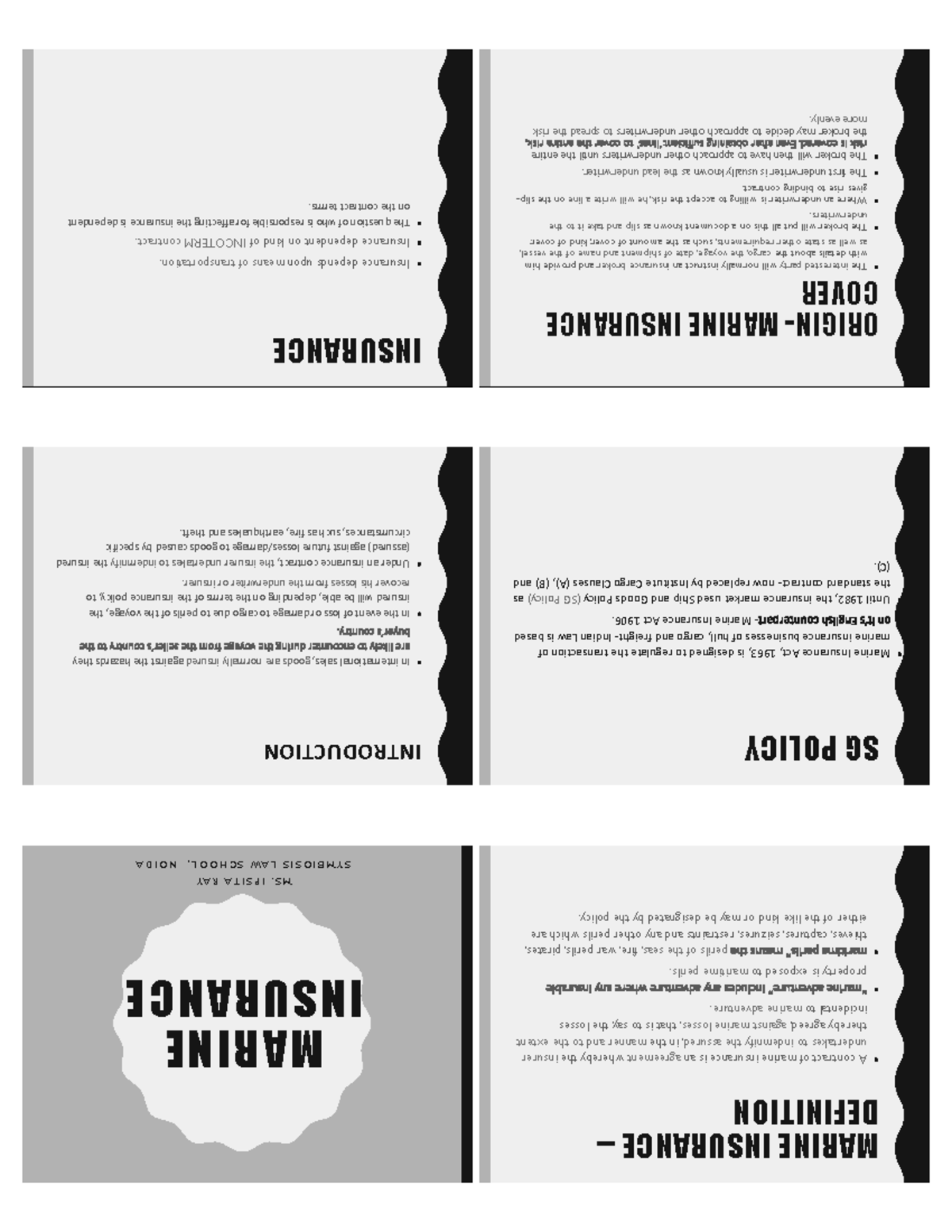 Print 9 Ppt MARINE INSURANCE R AY M S I P S I TA N O I D A S C H O Print 9 Ppt MARINE INSURANCE R AY M S I P S I TA N O I D A S C H O
