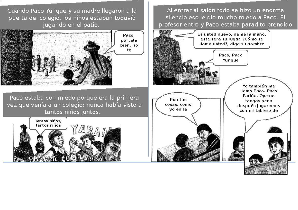 Una linda Historieta PACO Yunque - Pon tus cosas, como yo en la Paco, Paco Yunque Es usted nuevo ...