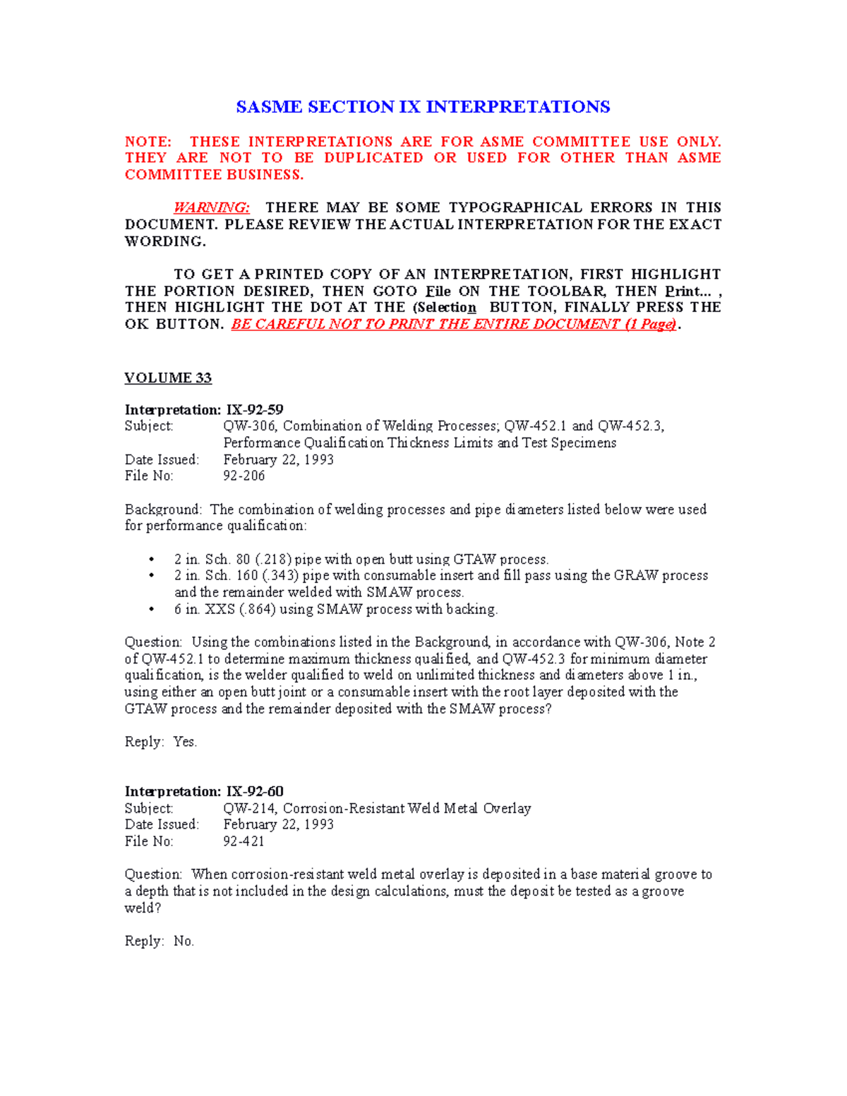 211823898 Asme Section Ix Interpretation - SASME SECTION IX ...