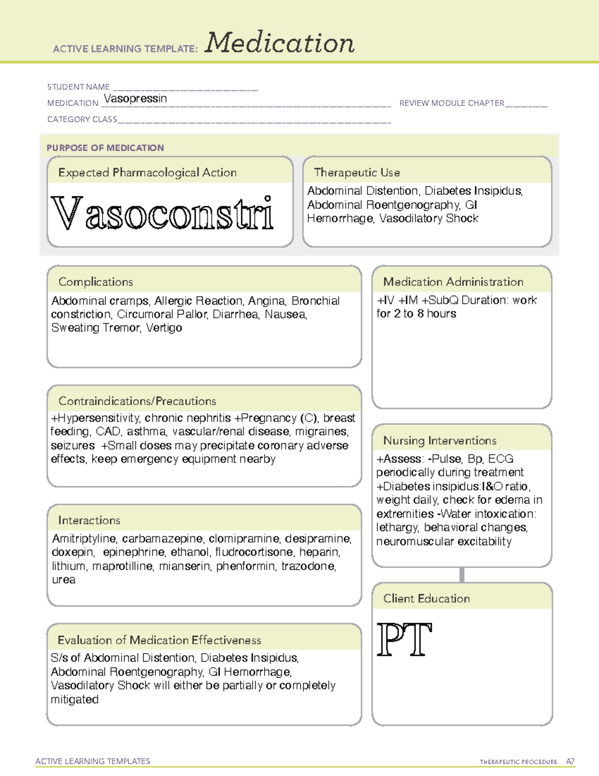Med template - Lecture notes 4 - ACTIVE LEARNING TEMPLATES THERAPEUTIC ...