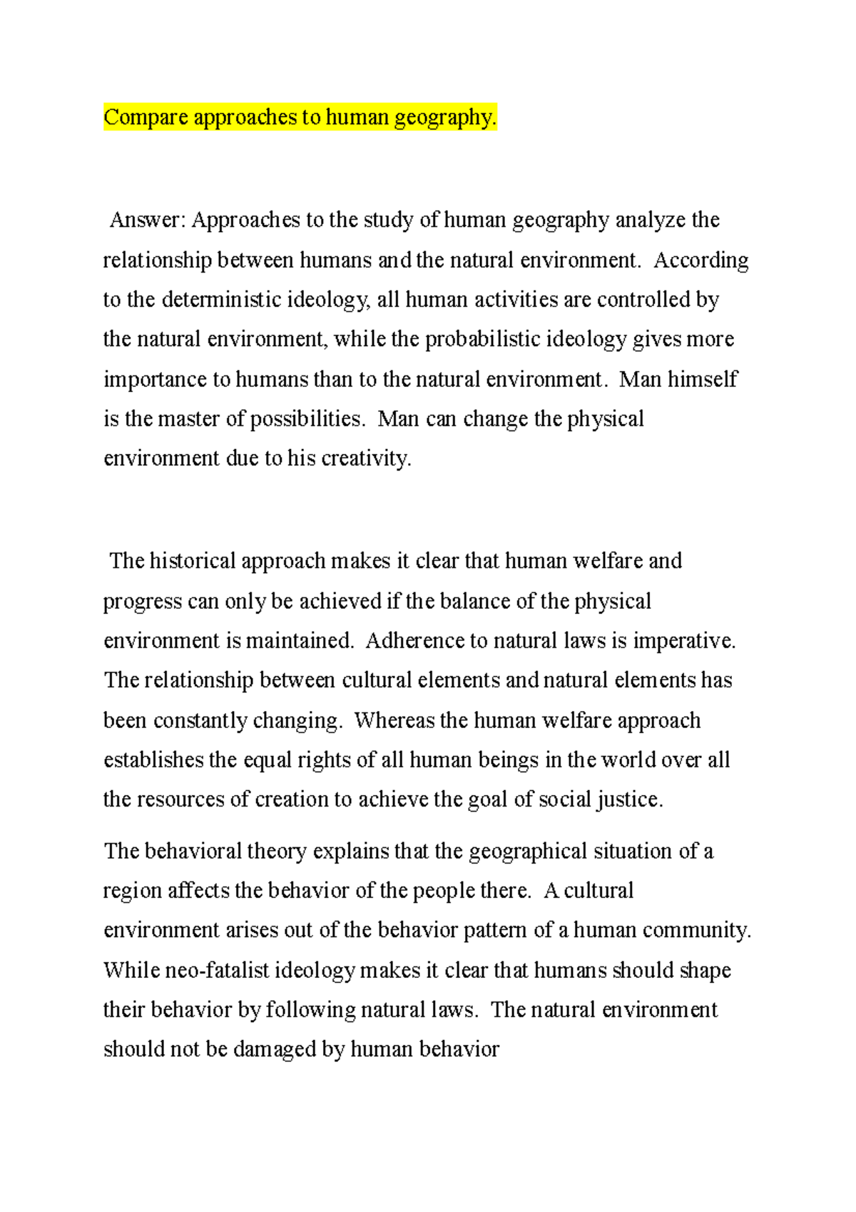 Compare Approaches To Human Geography Answer Approaches To The Study compare-approaches-to-human-geography-answer-approaches-to-the-study