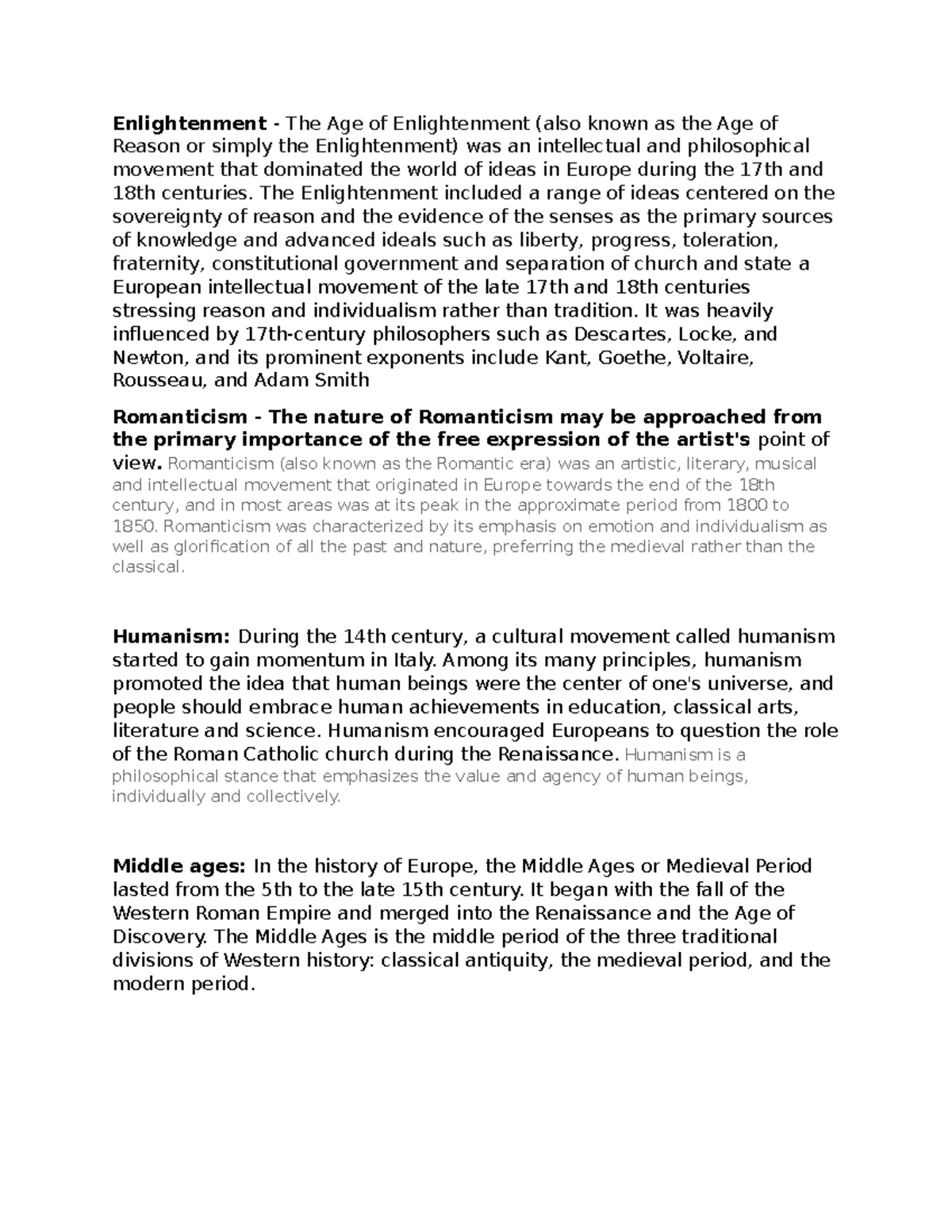 Notes module 5 - Enlightenment - The Age of Enlightenment (also known ...