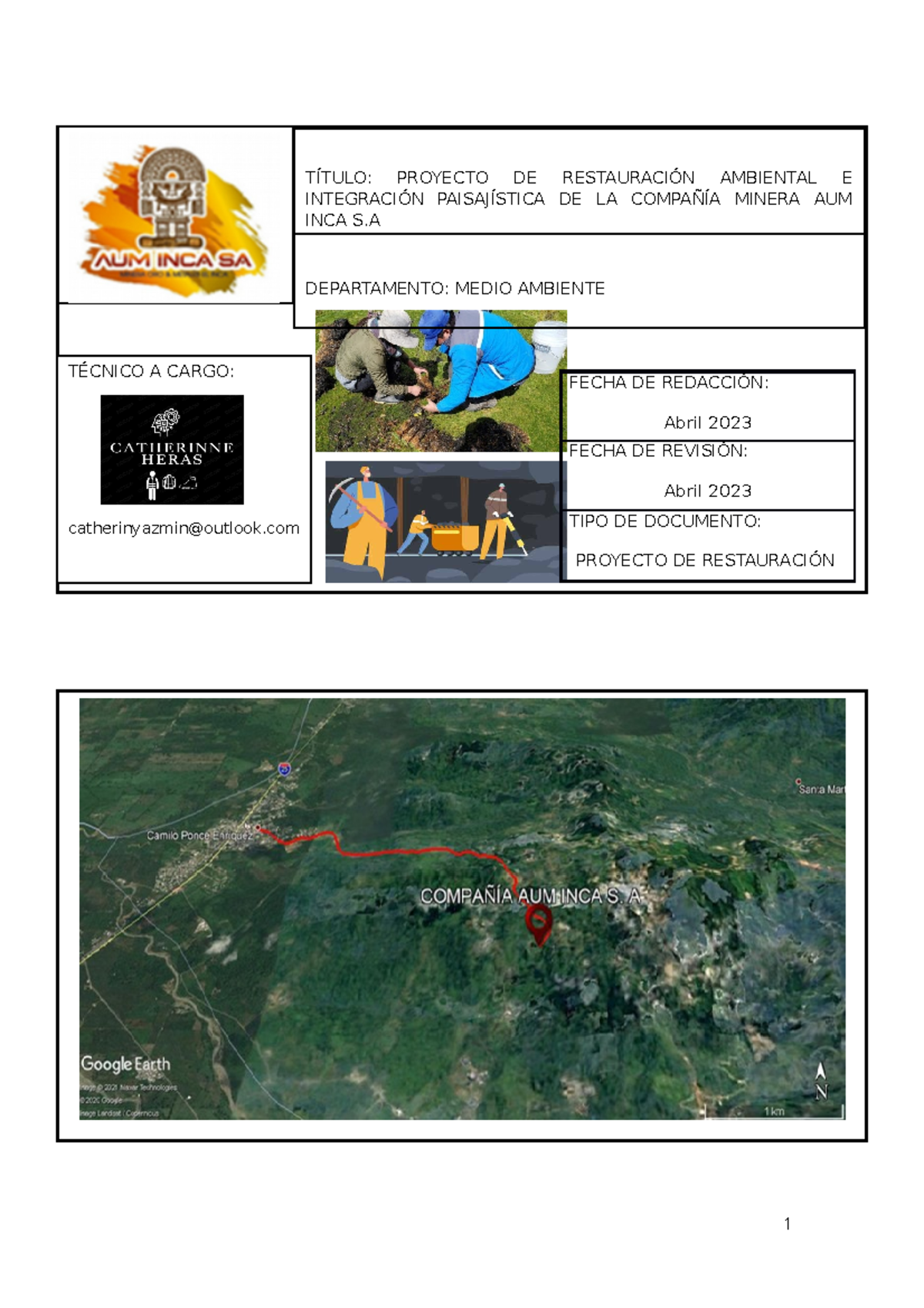 PLAN DE Revegetacion - Plan de revegetación - TÍTULO: PROYECTO DE ...