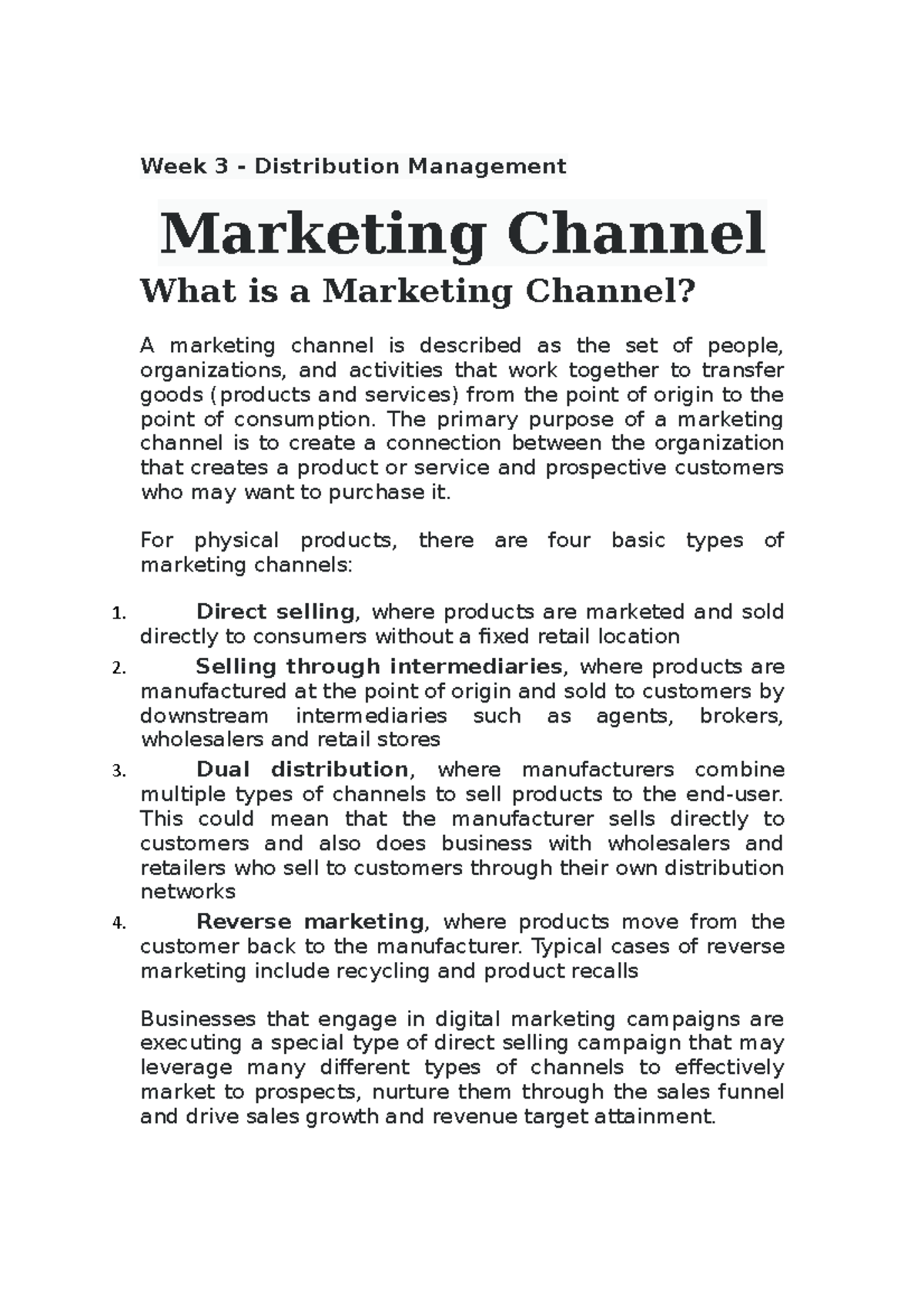 Week 3 - How to Select Marketing Channels that drive the best results ...