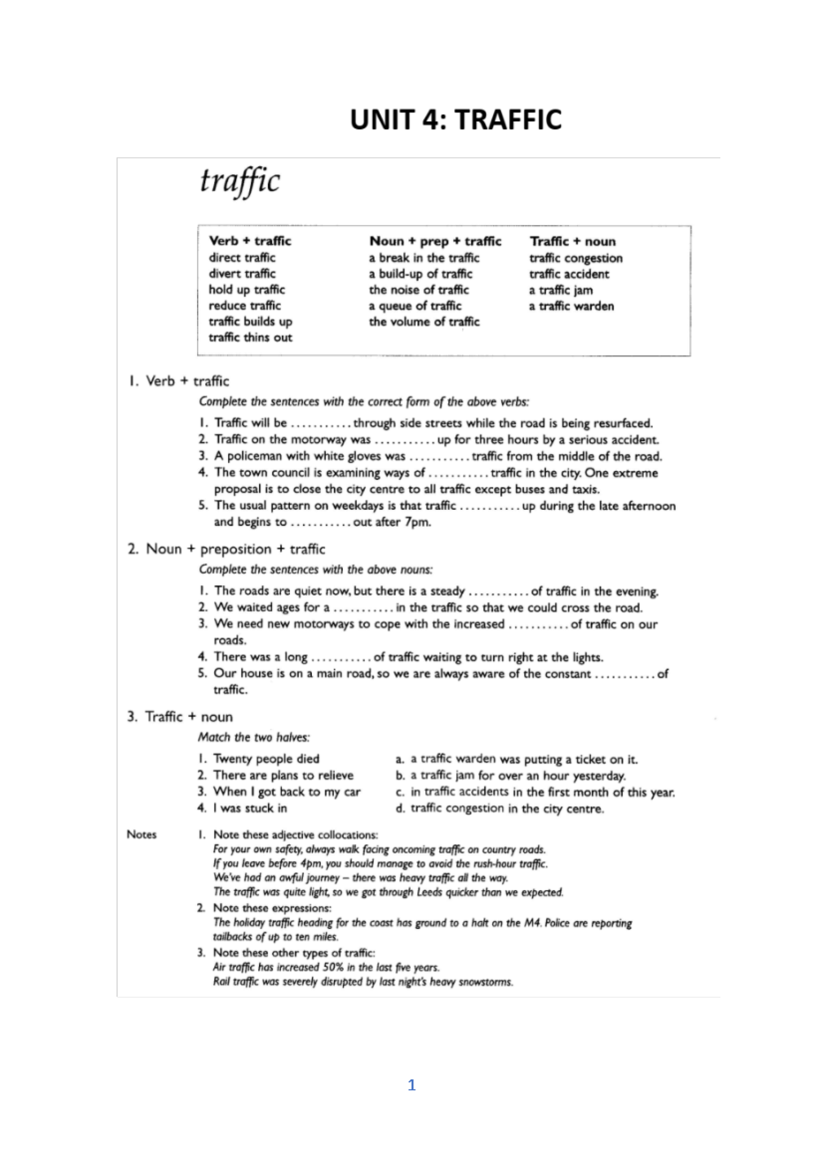 Bài 4 traffic - ielts - Triết 1 - Studocu