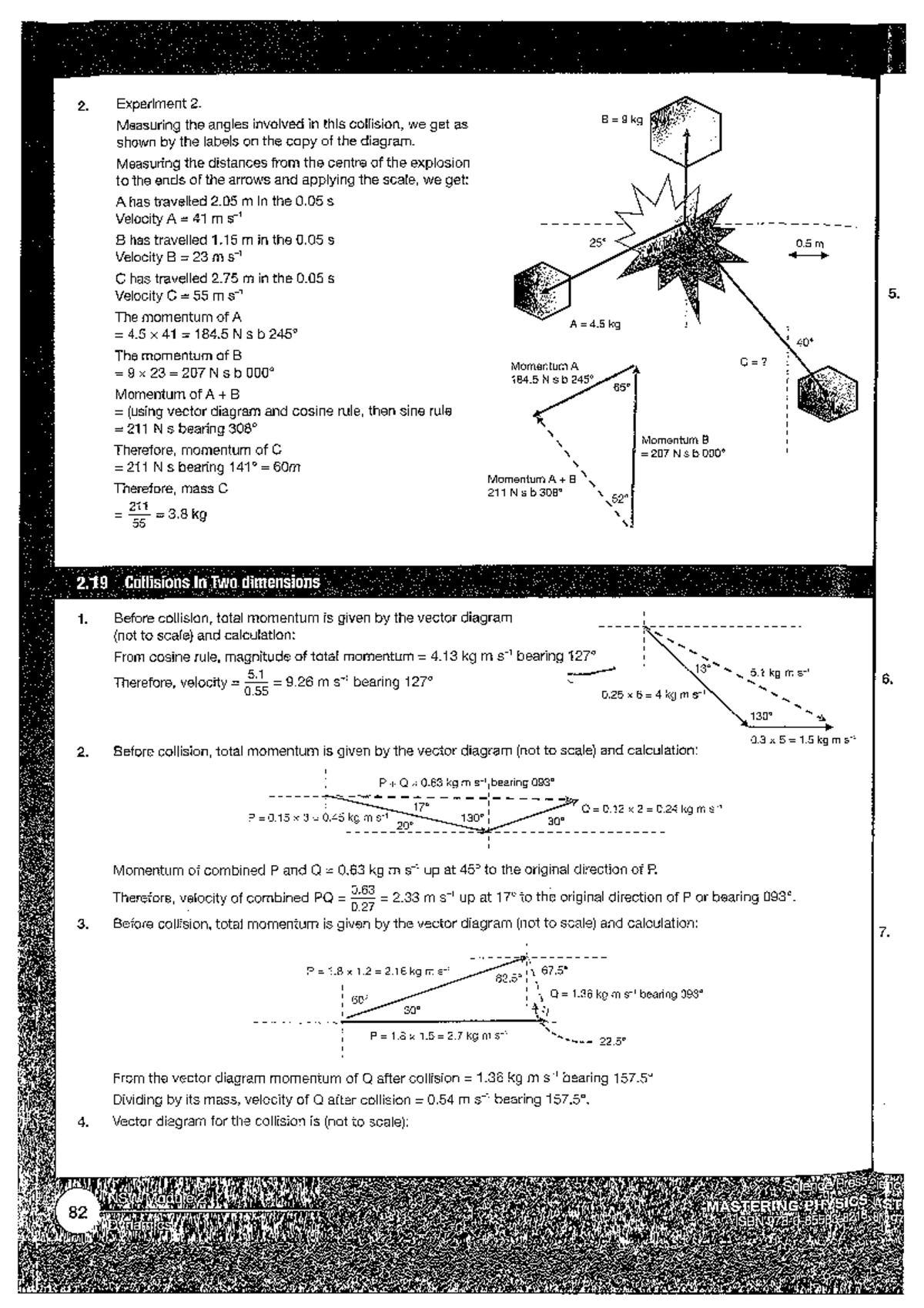 Answers to collisions in two dimensions - 2. Experiment 2. Measuring ...