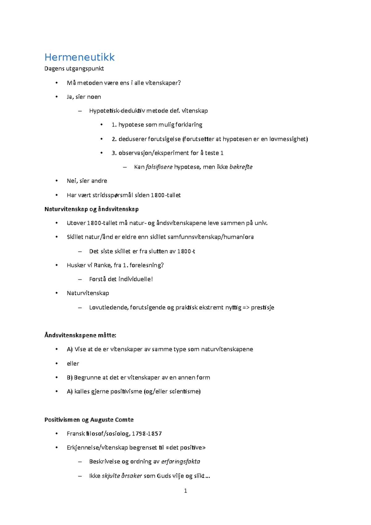 Hermeneutikk (15 - Forelesining 8 – Hypotetisk-deduktiv metode def ...
