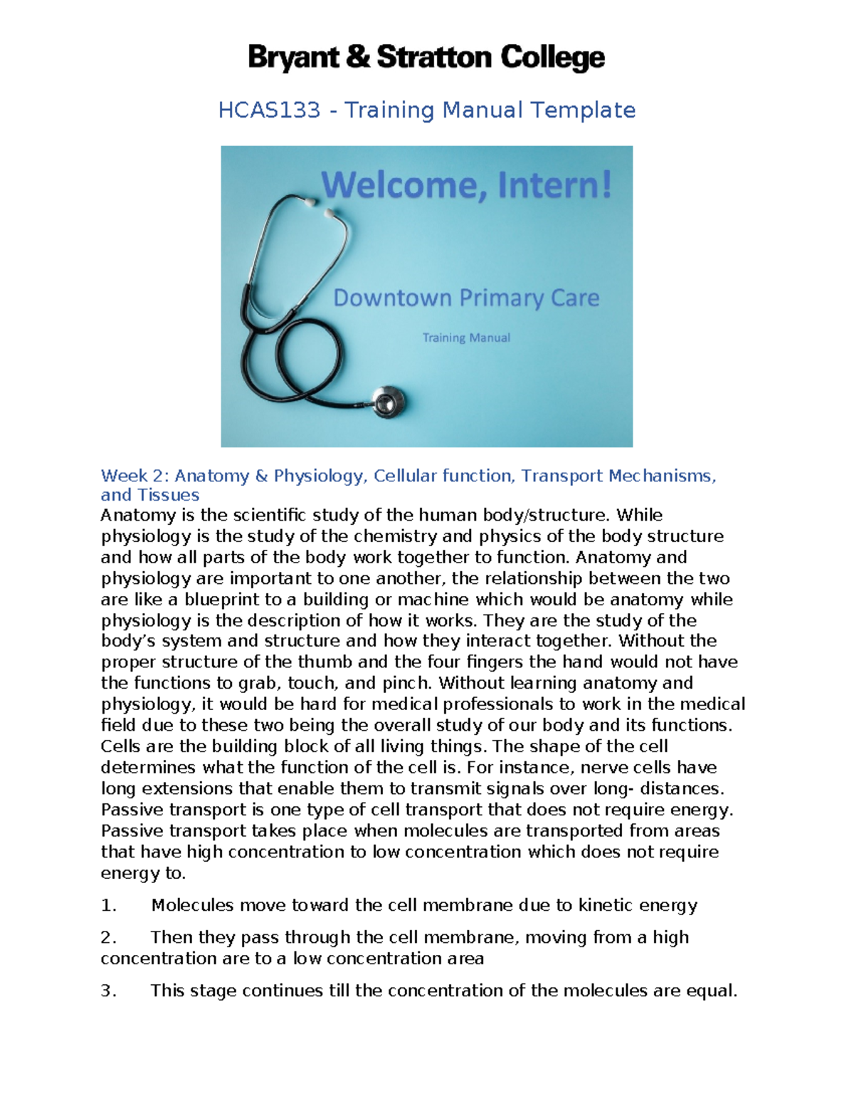 HCAS133 - Training Manual Work in Progress - HCAS133 - Training Manual ...