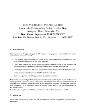 Proxylab - Proxy lab handout - 15-213, Fall 20XX Proxy Lab: Writing a Caching Web Proxy Assigned ...
