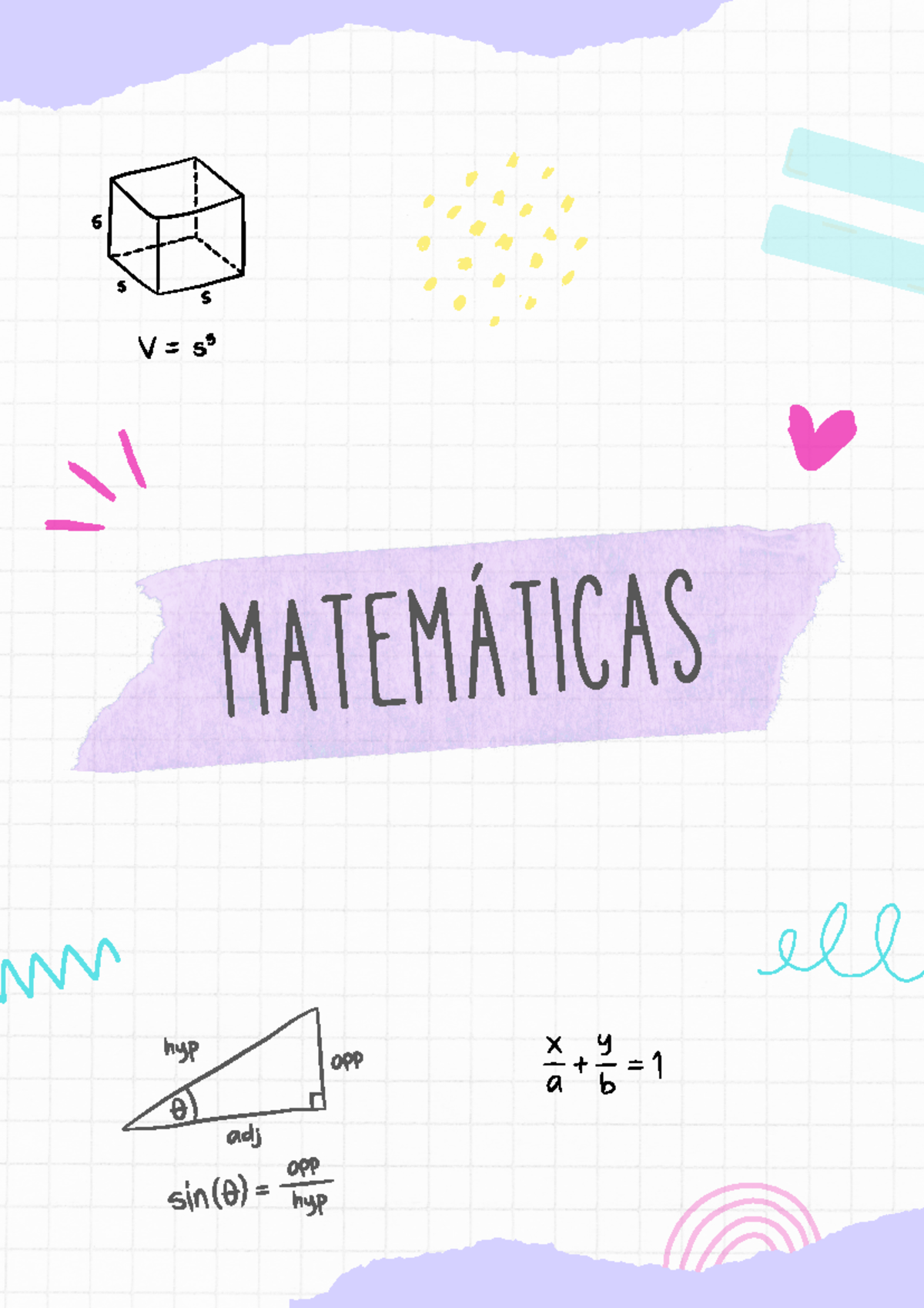 Página de Portada de Mate máticas ilustrada morada - Matematicas ...
