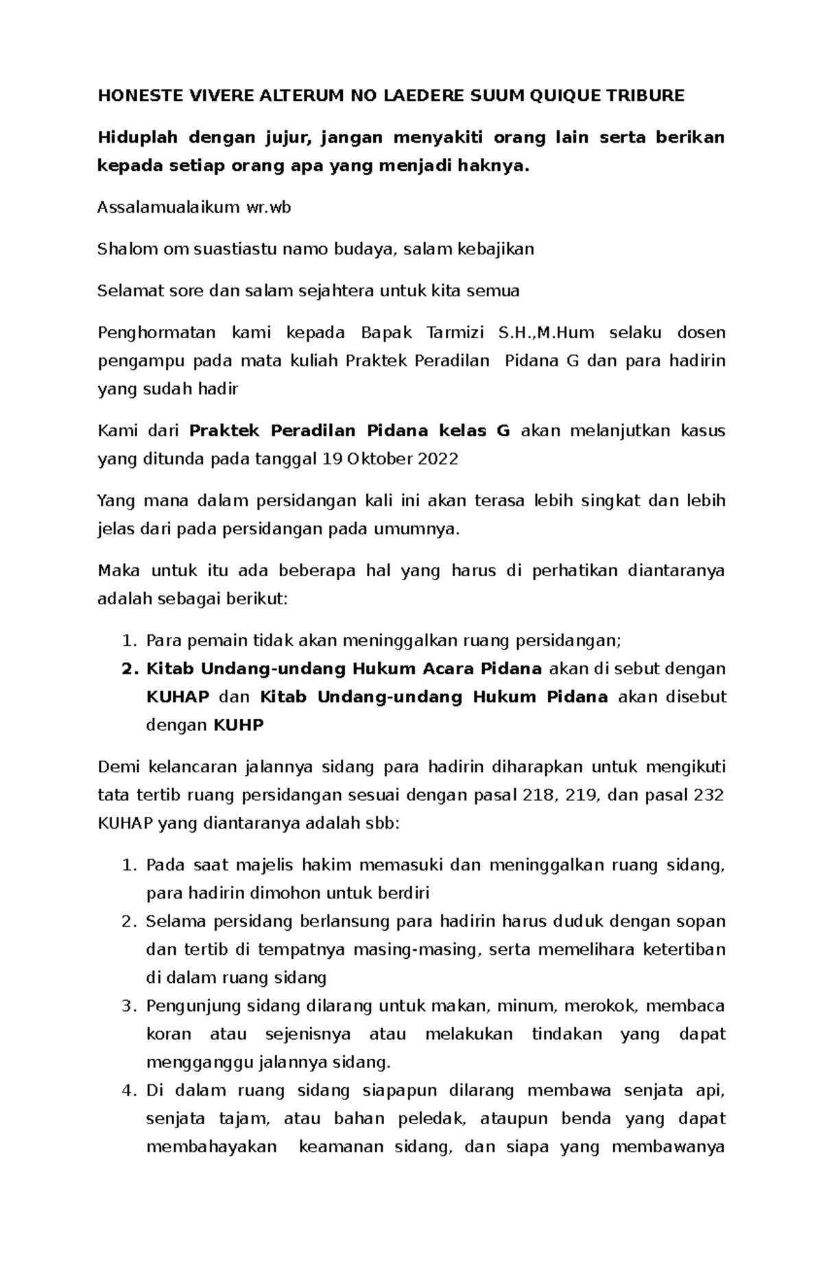 TEKS Panitera FIX - HONESTE VIVERE ALTERUM NO LAEDERE SUUM QUIQUE ...