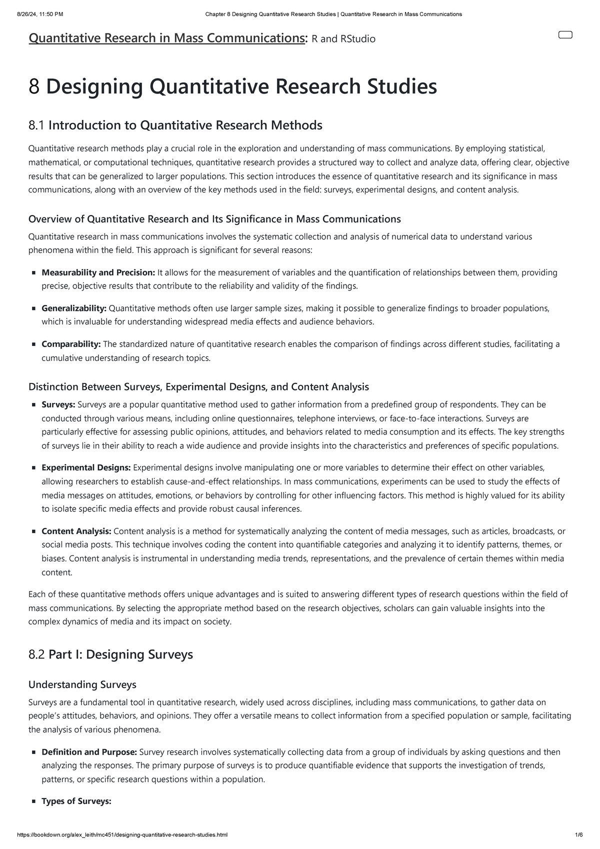 Chapter 8 Designing Quantitative Research Studies Quantitative Research ...