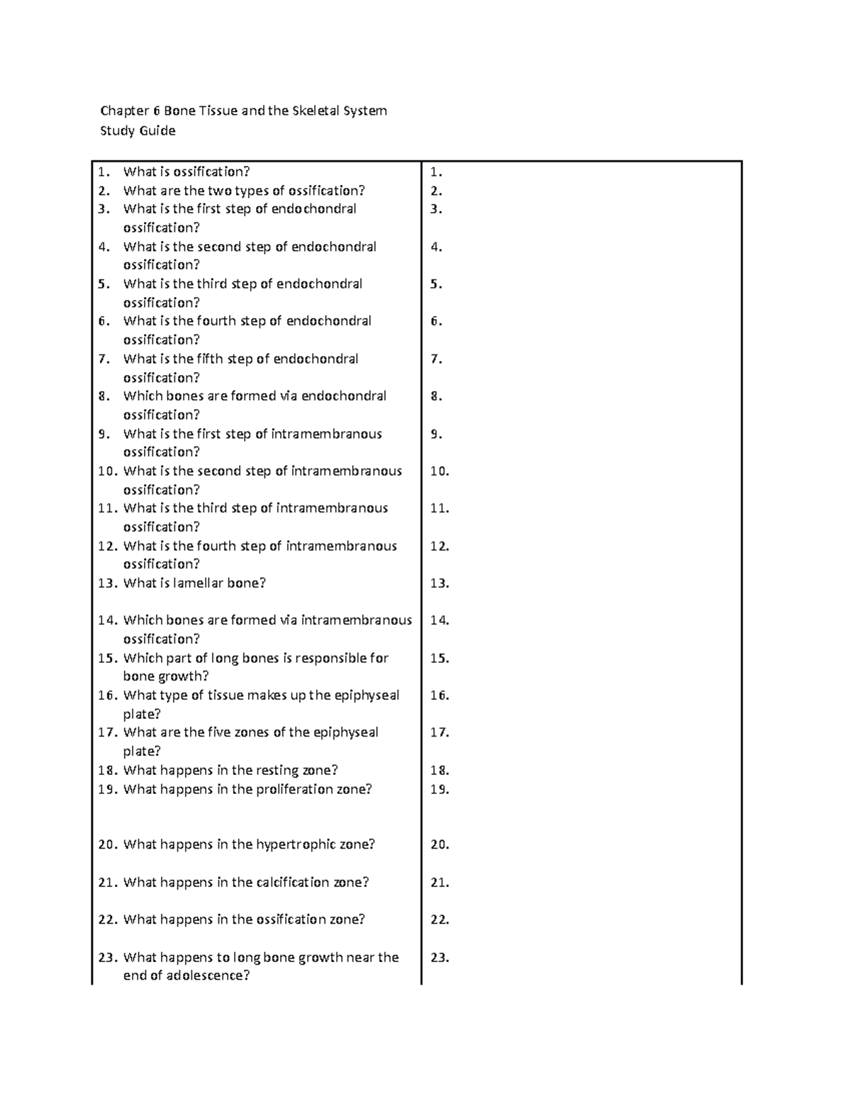 Test 3 Study BONE Part 1 - Chapter 6 Bone Tissue and the Skeletal ...