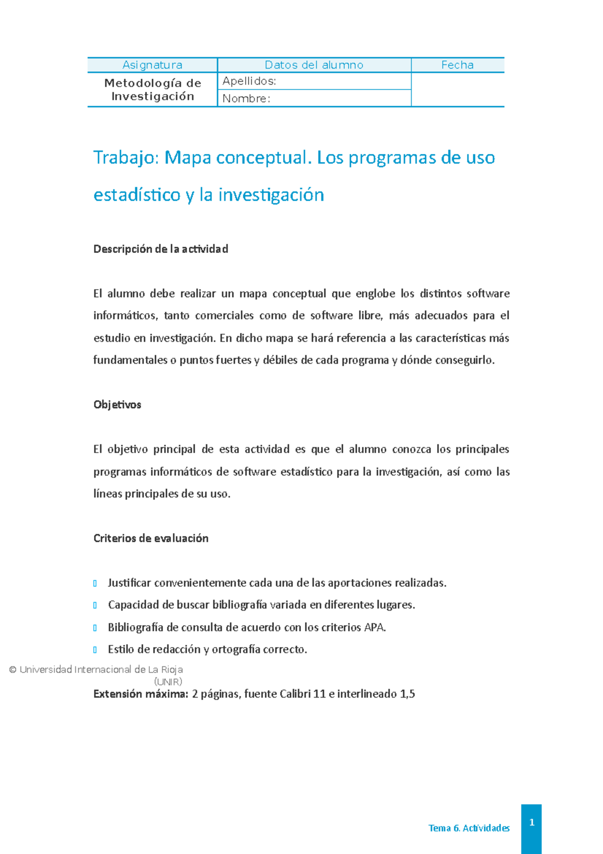 Actv t6 Trabajo Mapa conceptual Los programas de uso - Asignatura Datos del alumno Fecha ...