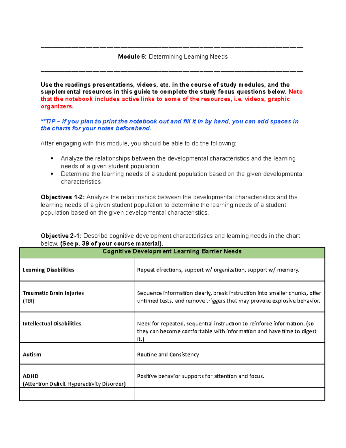Module 6 Notebook - Updated - - Studocu