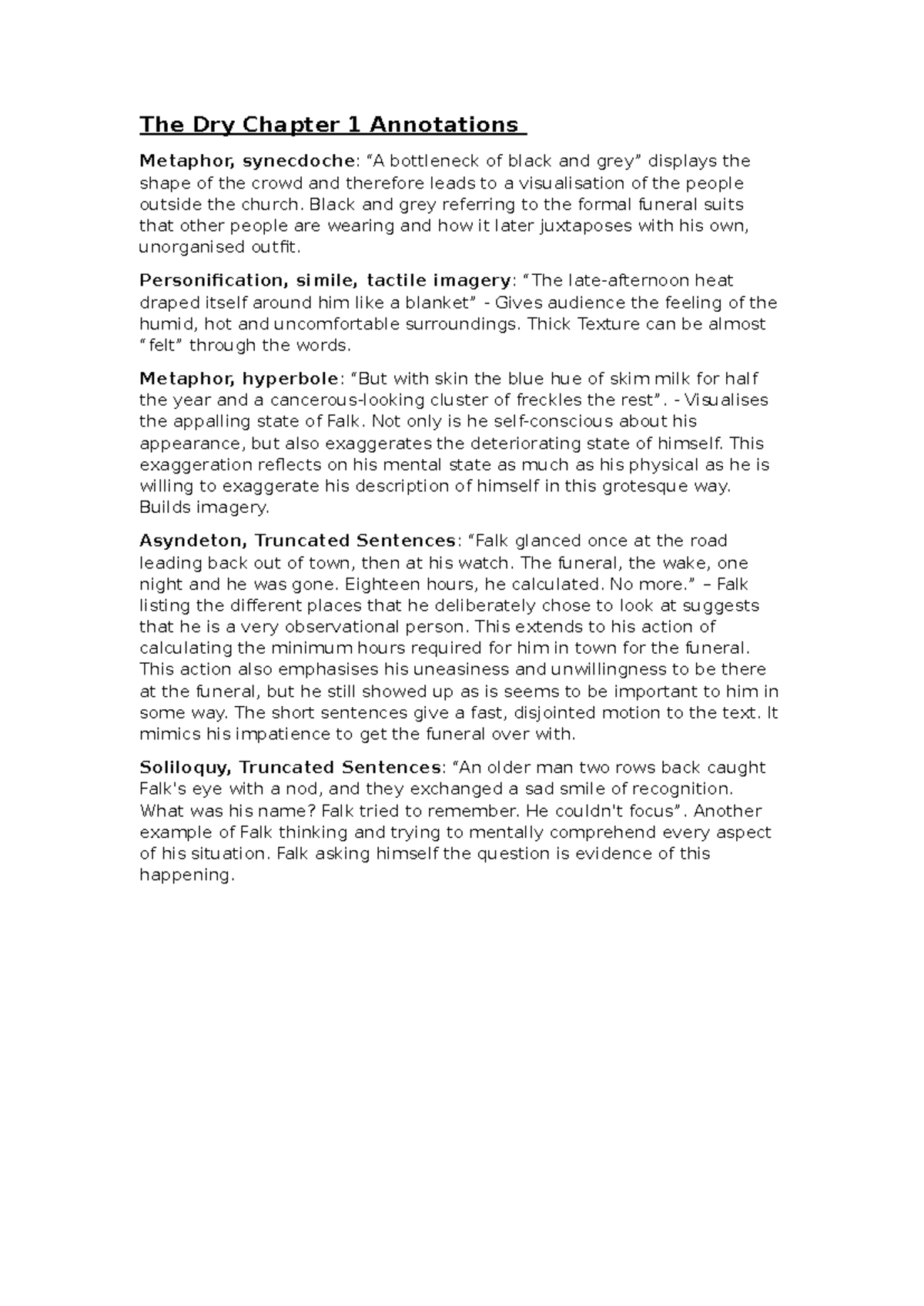 The Dry Chapter 1 Annotations - The Dry Chapter 1 Annotations Metaphor ...