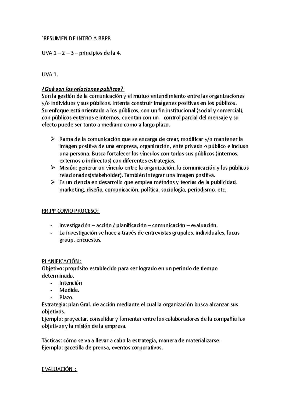 Resumen DE Intro A RRPP - `RESUMEN DE INTRO A RRPP. UVA 1 – 2 – 3 ...