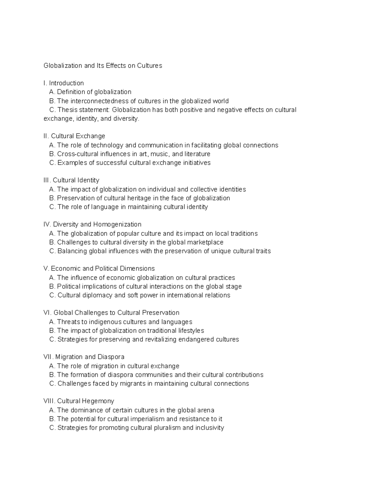 Globalization and its effects on culture-1 - Globalization and Its ...