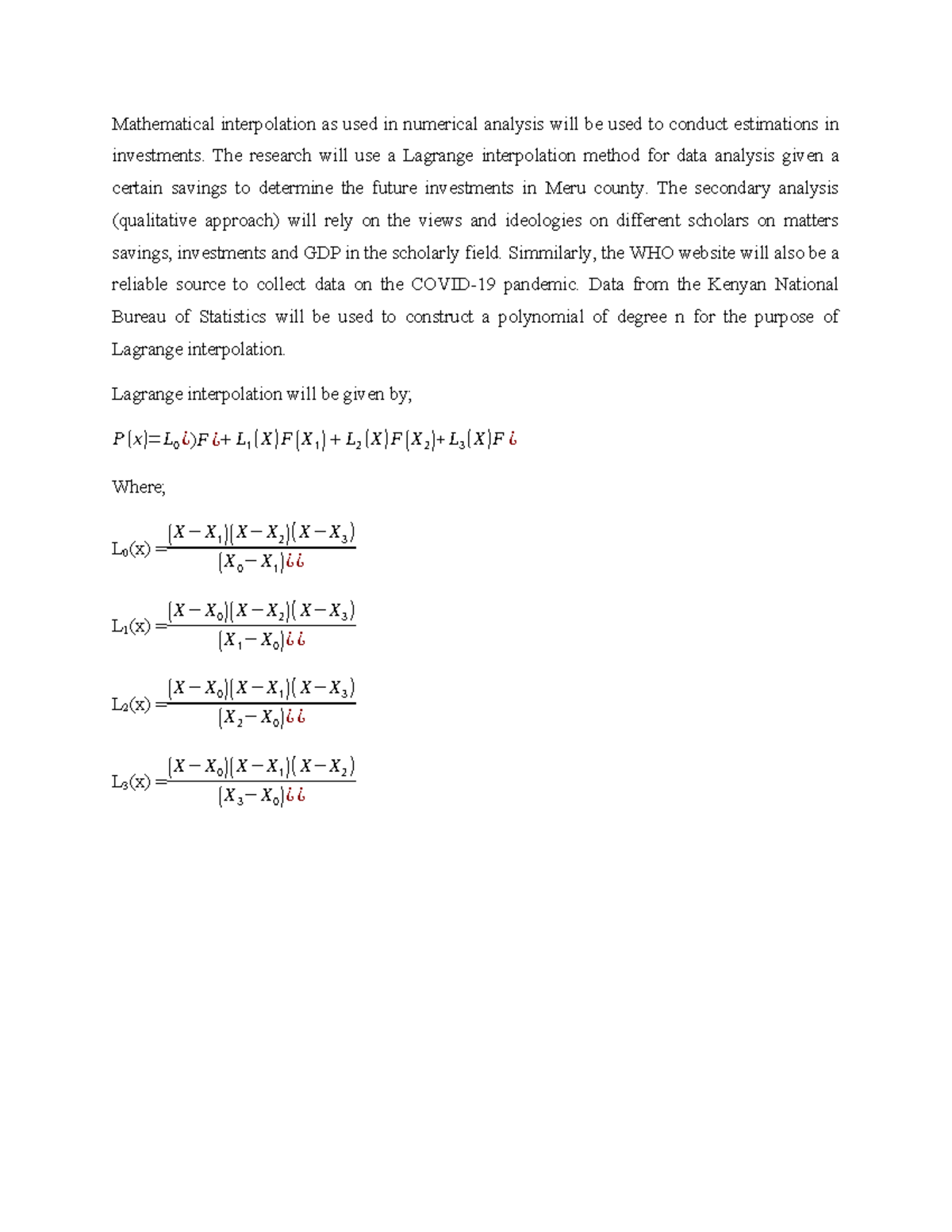 Mathematical interpolation - The research will use a Lagrange interpolation method for data ...