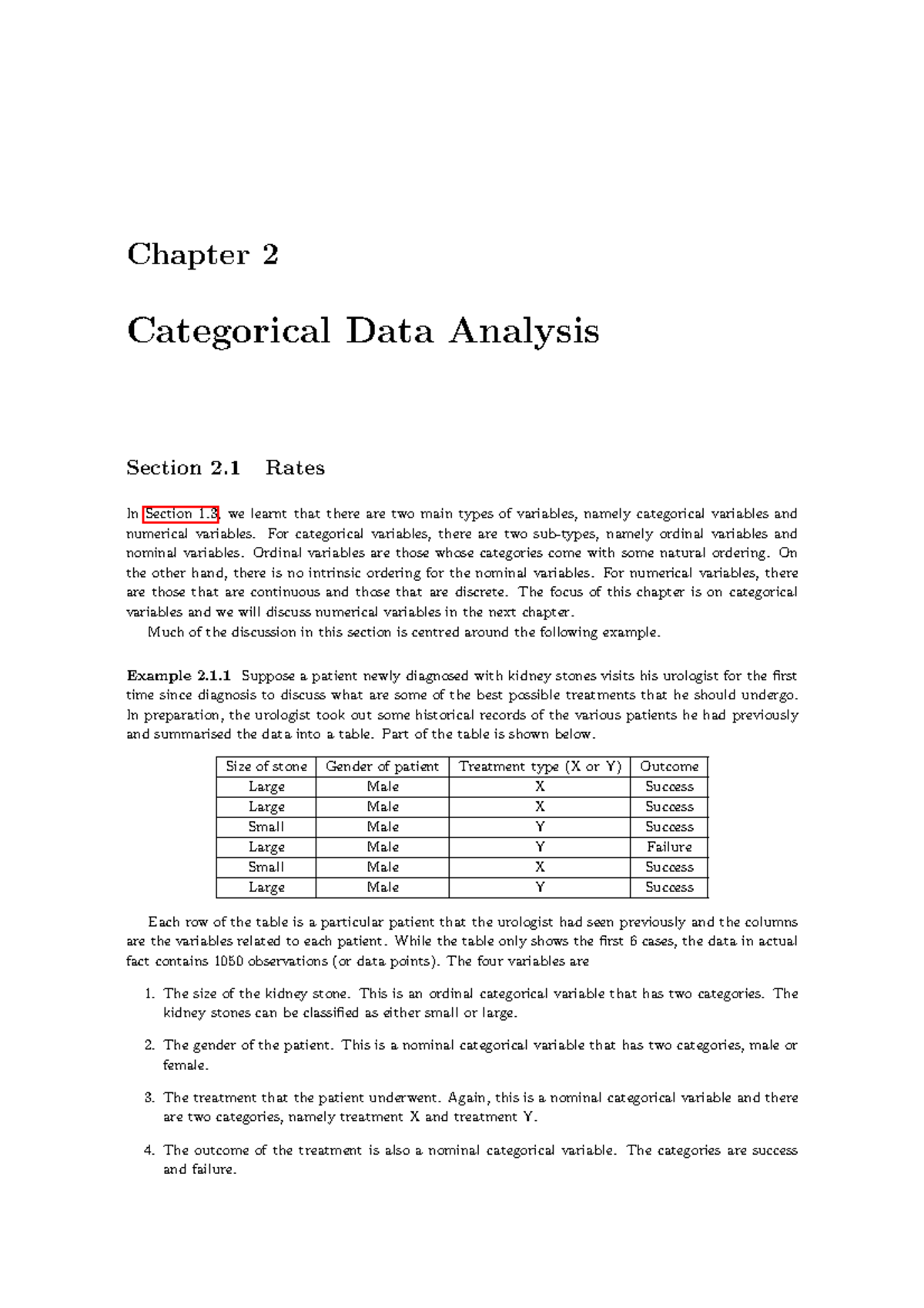 Chapter 2 - Notes - Chapter 2 Categorical Data Analysis Section 2 Rates ...