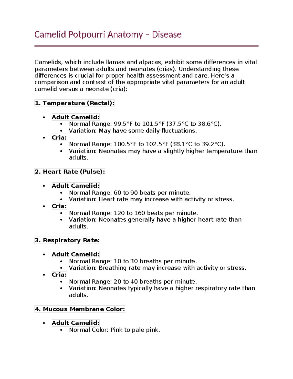 Camelid Potpourri Anatomy - Understanding these differences is crucial ...