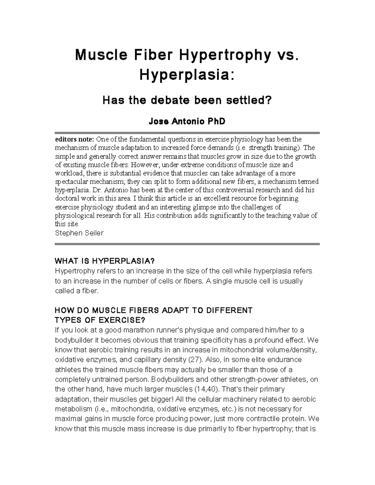 Hypertrophy vs Hyperplasia - Muscle Fiber Hypertrophy vs. Hyperplasia ...