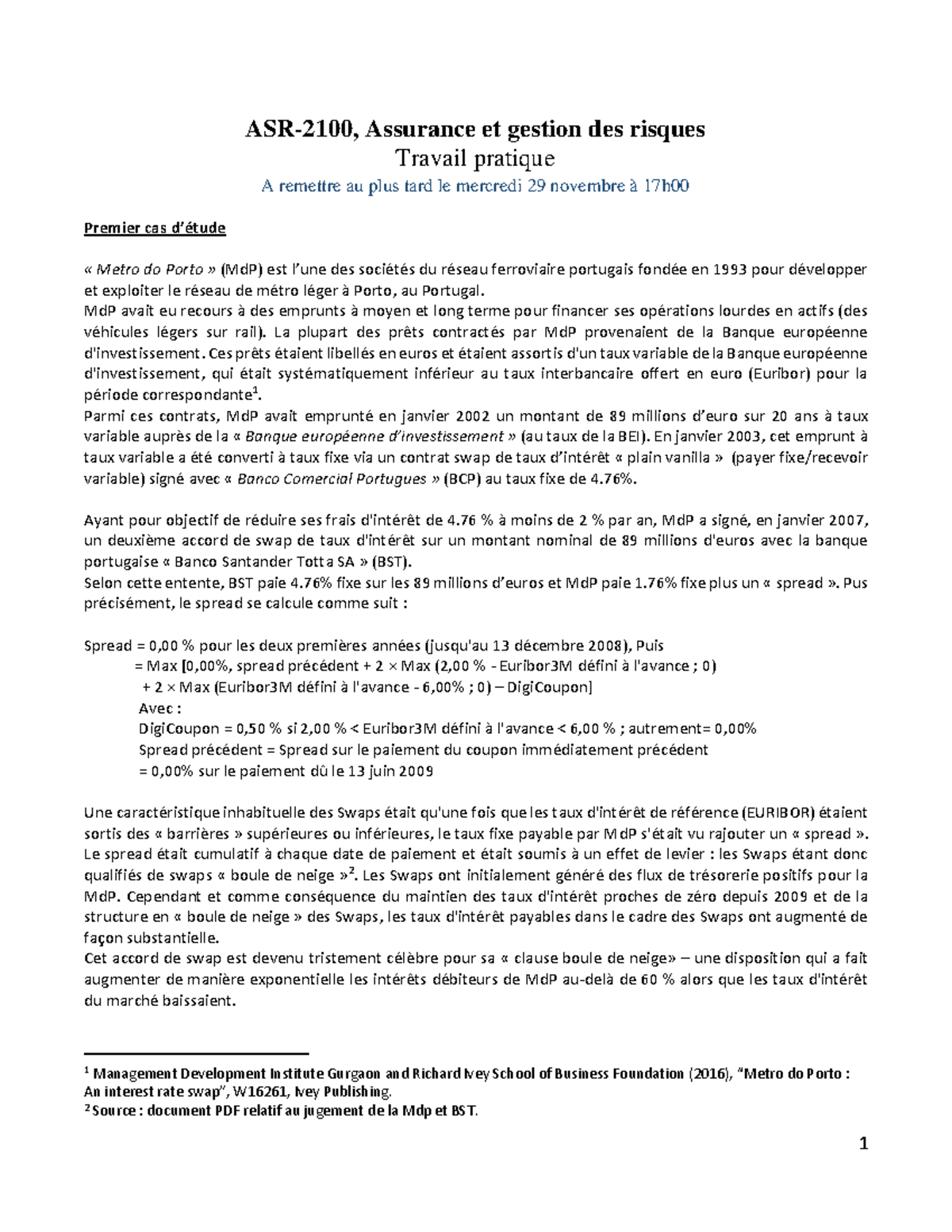 Enoncé TP A23 - TP 1 Automne 2023 - ASR-2100, Assurance et gestion des ...