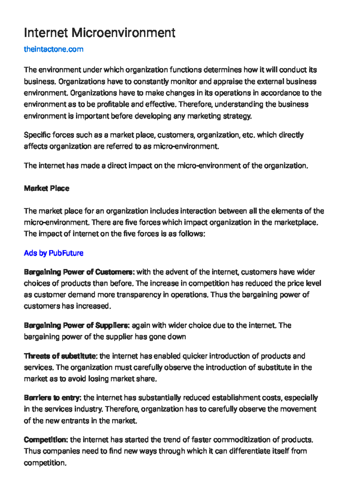 304 DM 1 - Internet Microenvironment theintactone The environment under ...