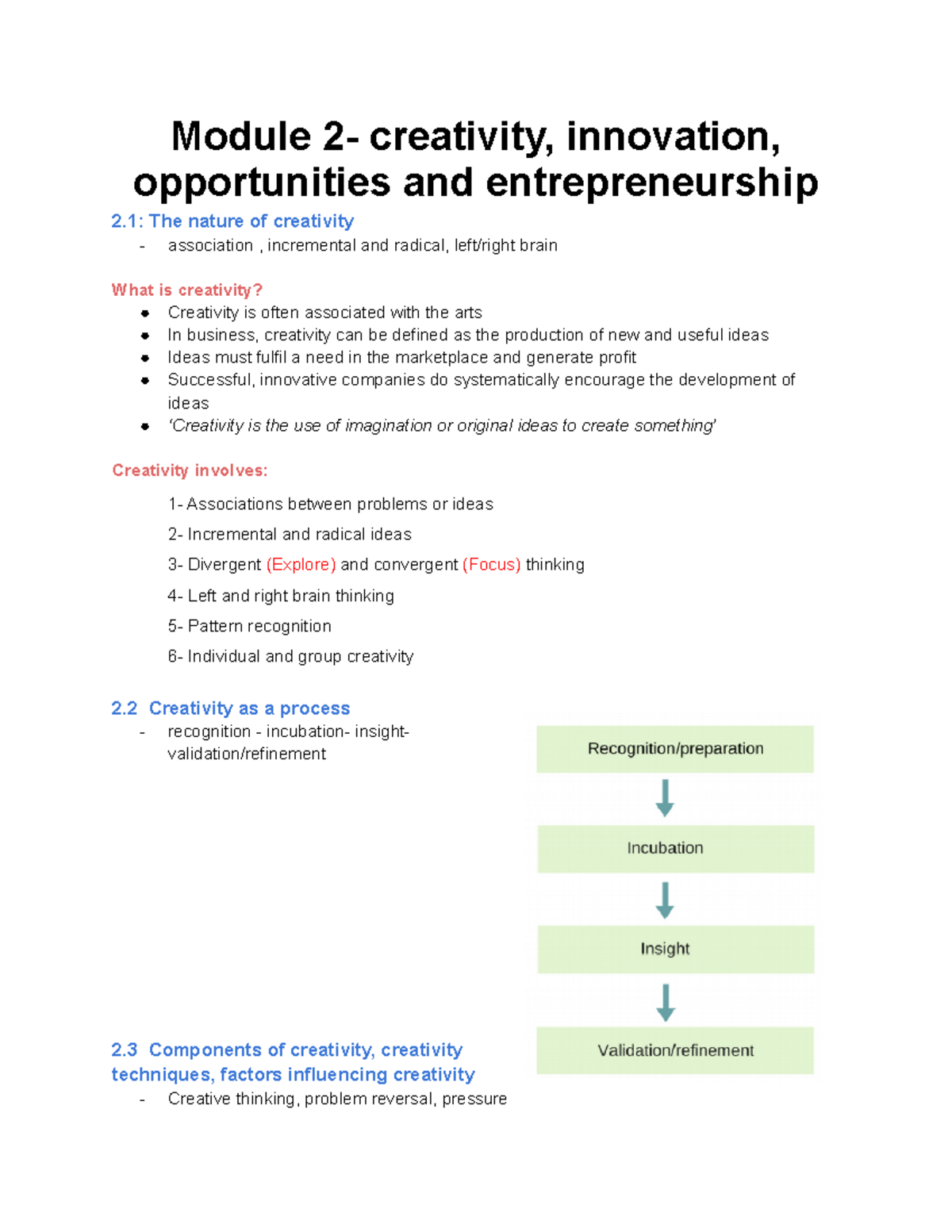 Module 2- creativity, innovation, opportunities and entrepreneurship ...