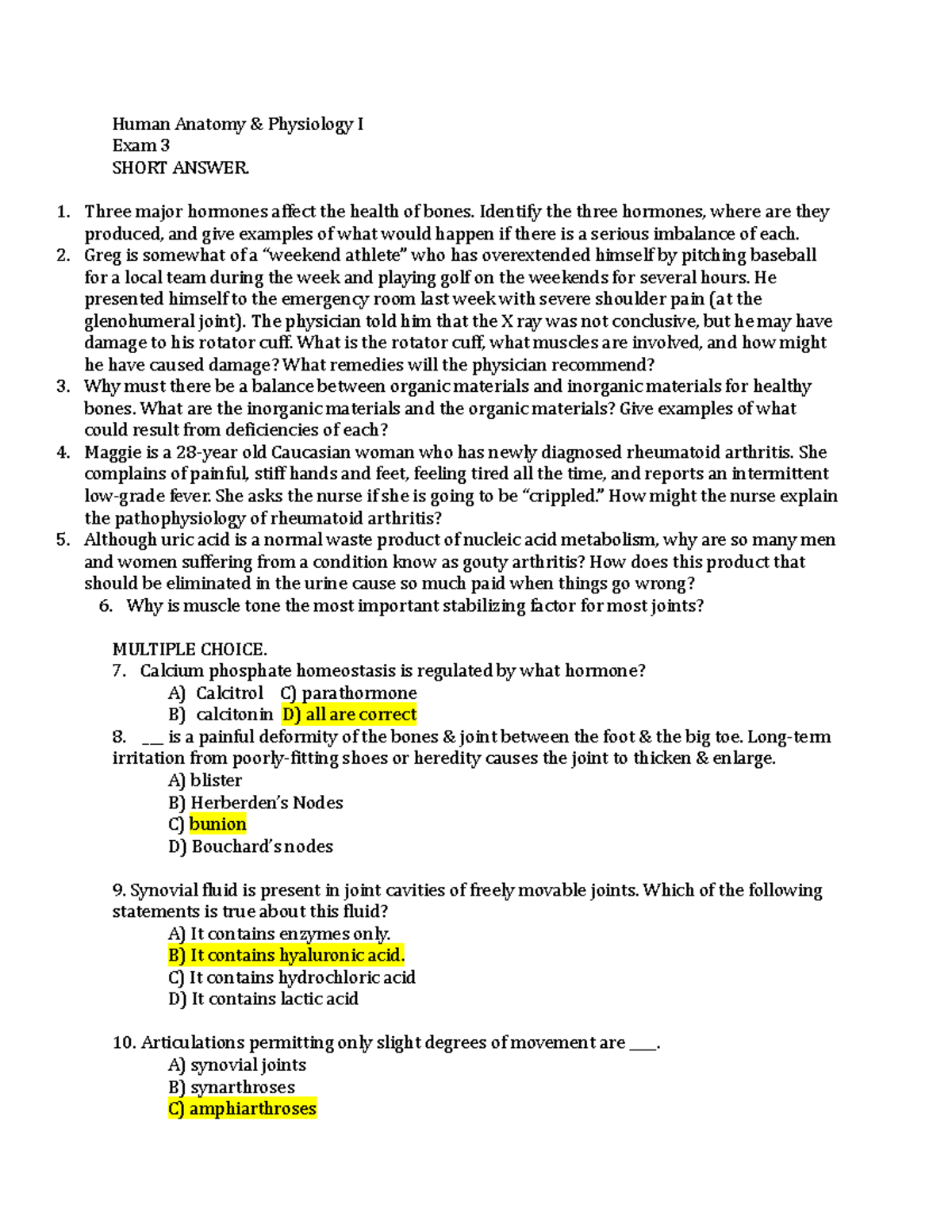Multiple Choice - These are some practice questions that usually show ...