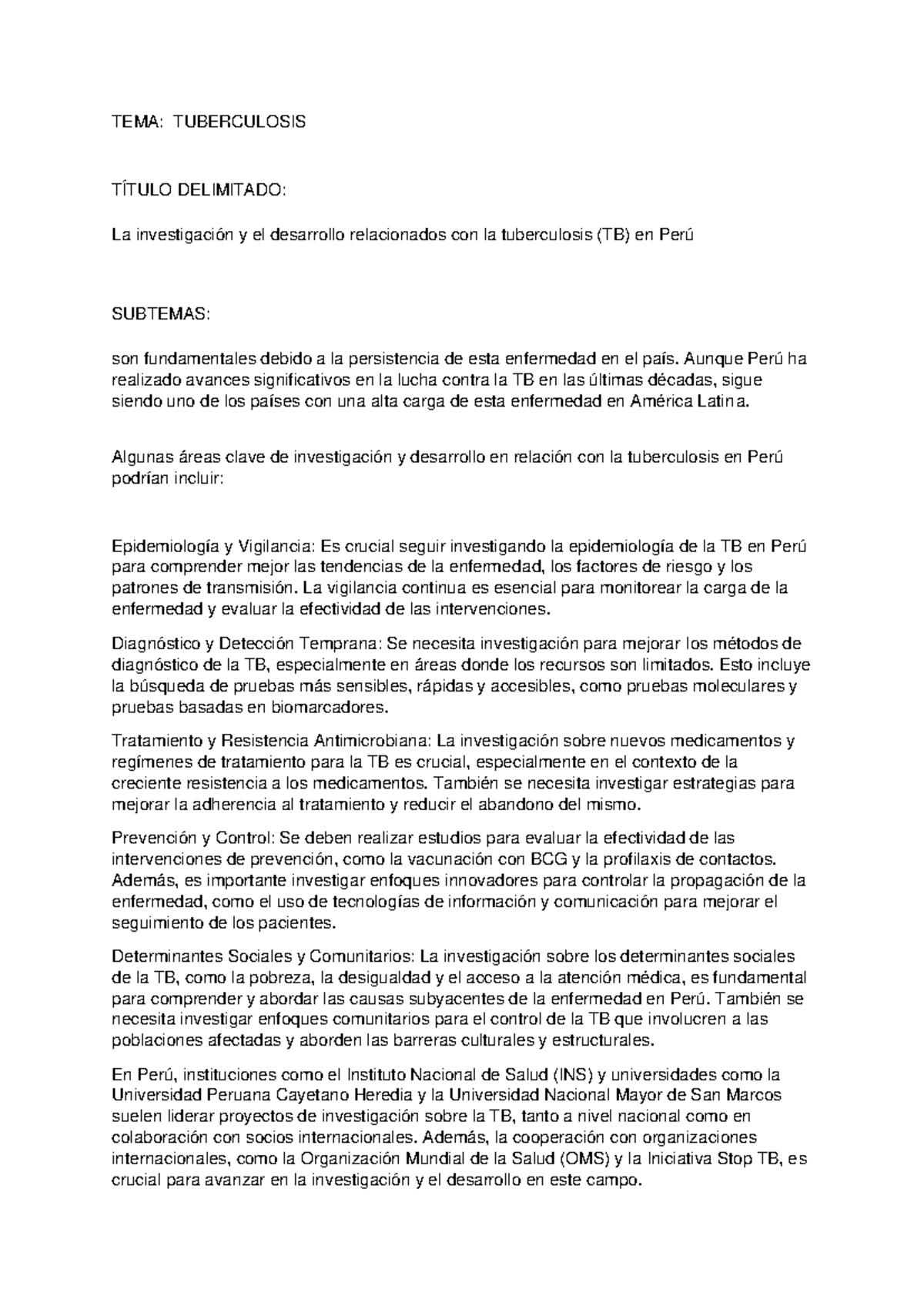 Resumen%20( Simposio) - TEMA: TUBERCULOSIS TÍTULO DELIMITADO: La ...