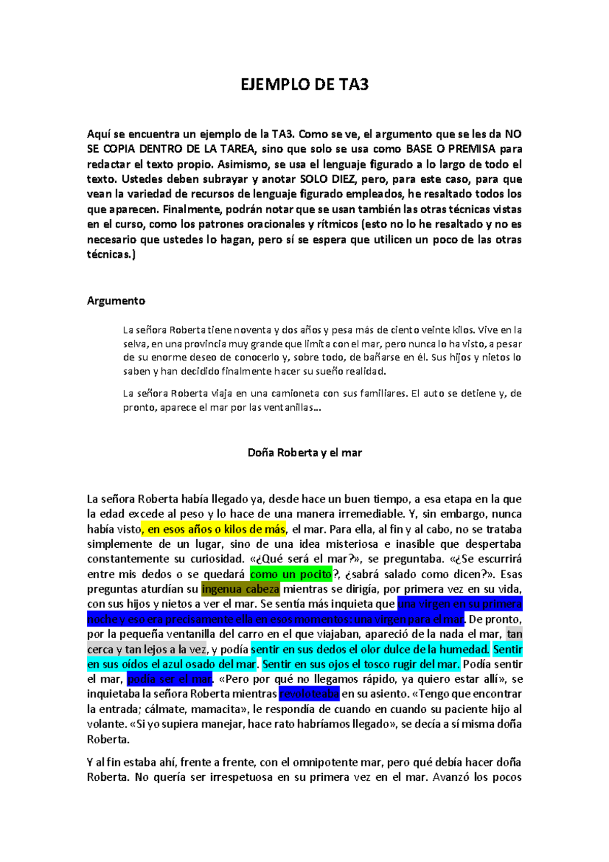 Ejemplo DE TA3-CON Subrayado - EJEMPLO DE TA Aquí se encuentra un ejemplo de la TA3. Como se ve ...