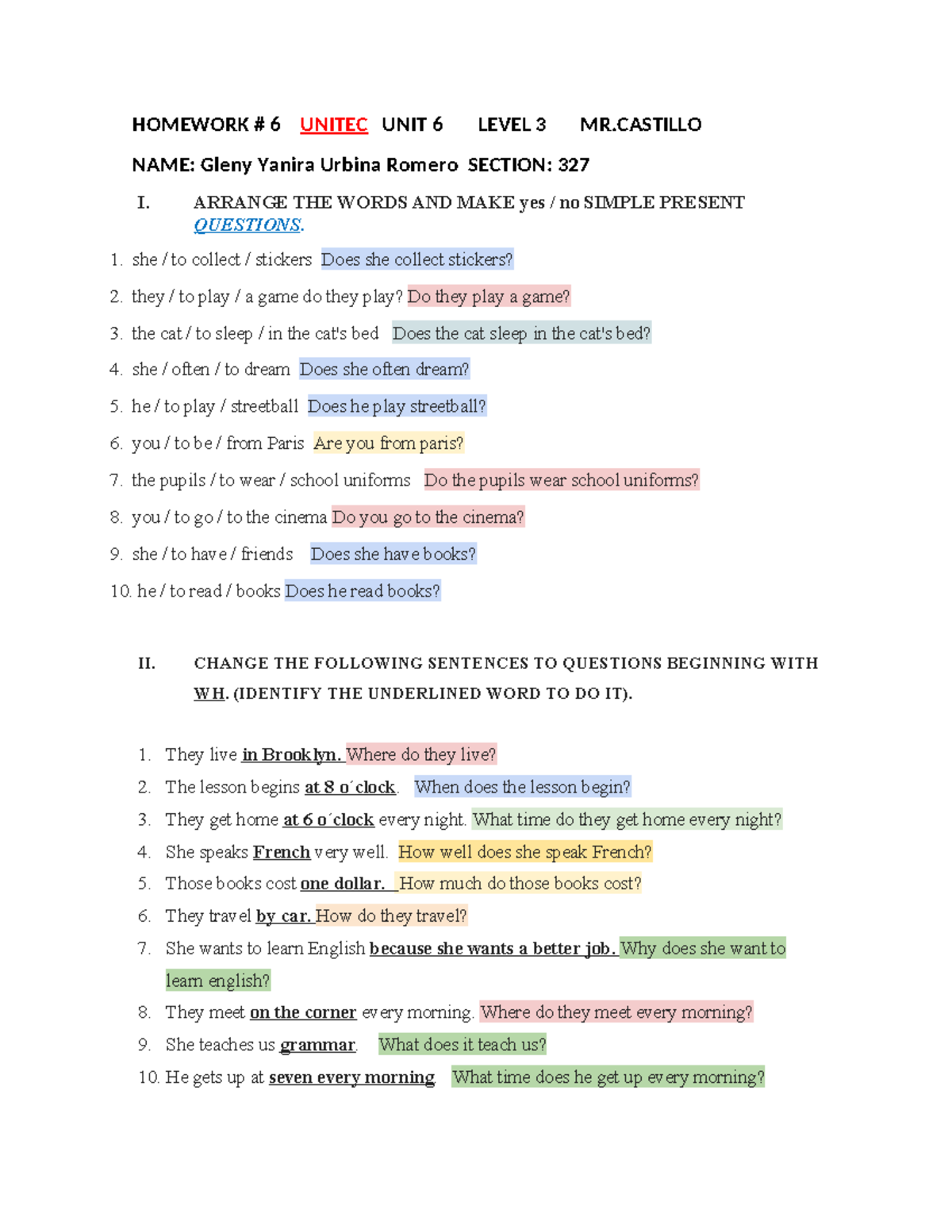 Homework #6 Level 3 UNIT 6 ED - HOMEWORK # 6 UNITEC UNIT 6 LEVEL 3 MR ...