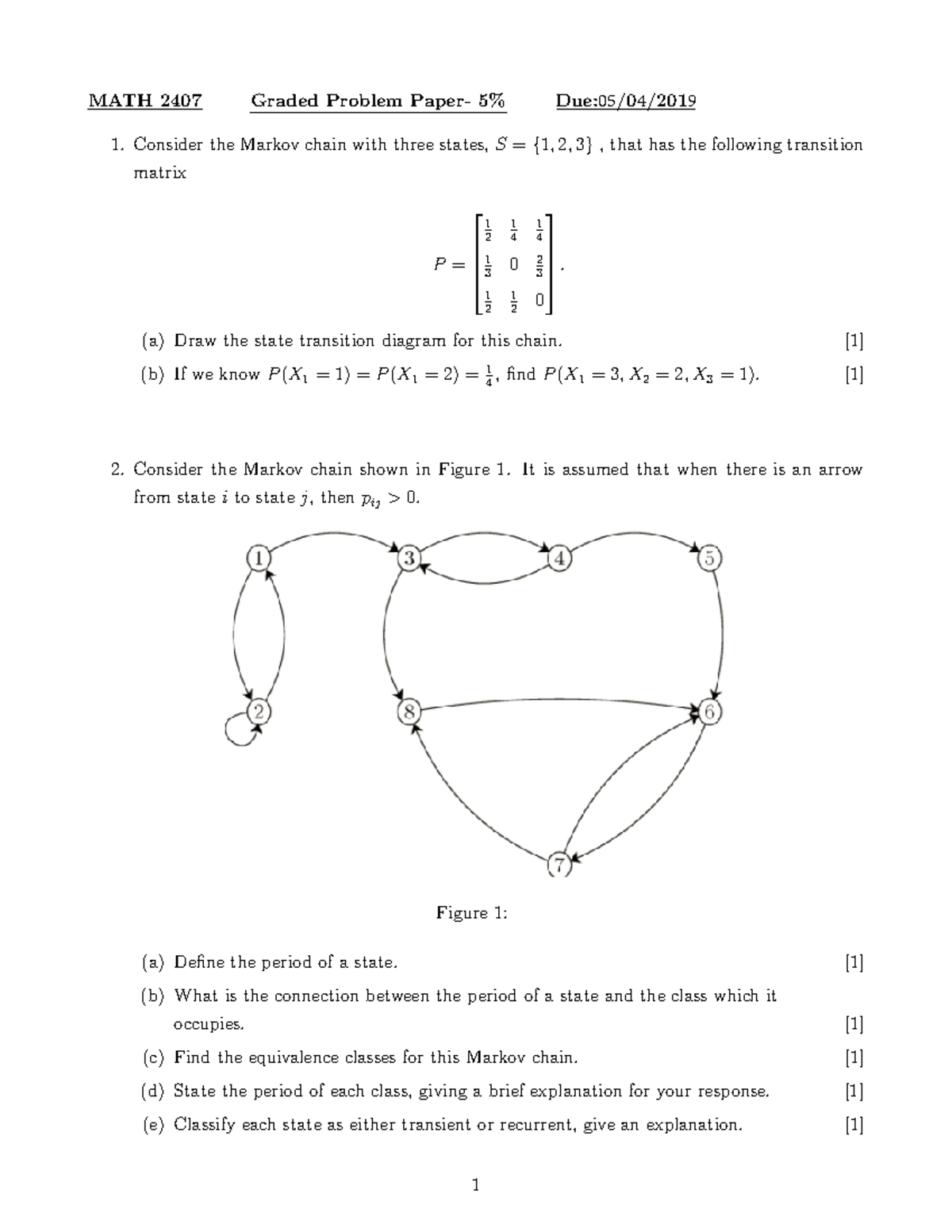 Problem Paper 4 - zNN - MATH 2407 Graded Problem Paper- 5% Due:05/04 ...