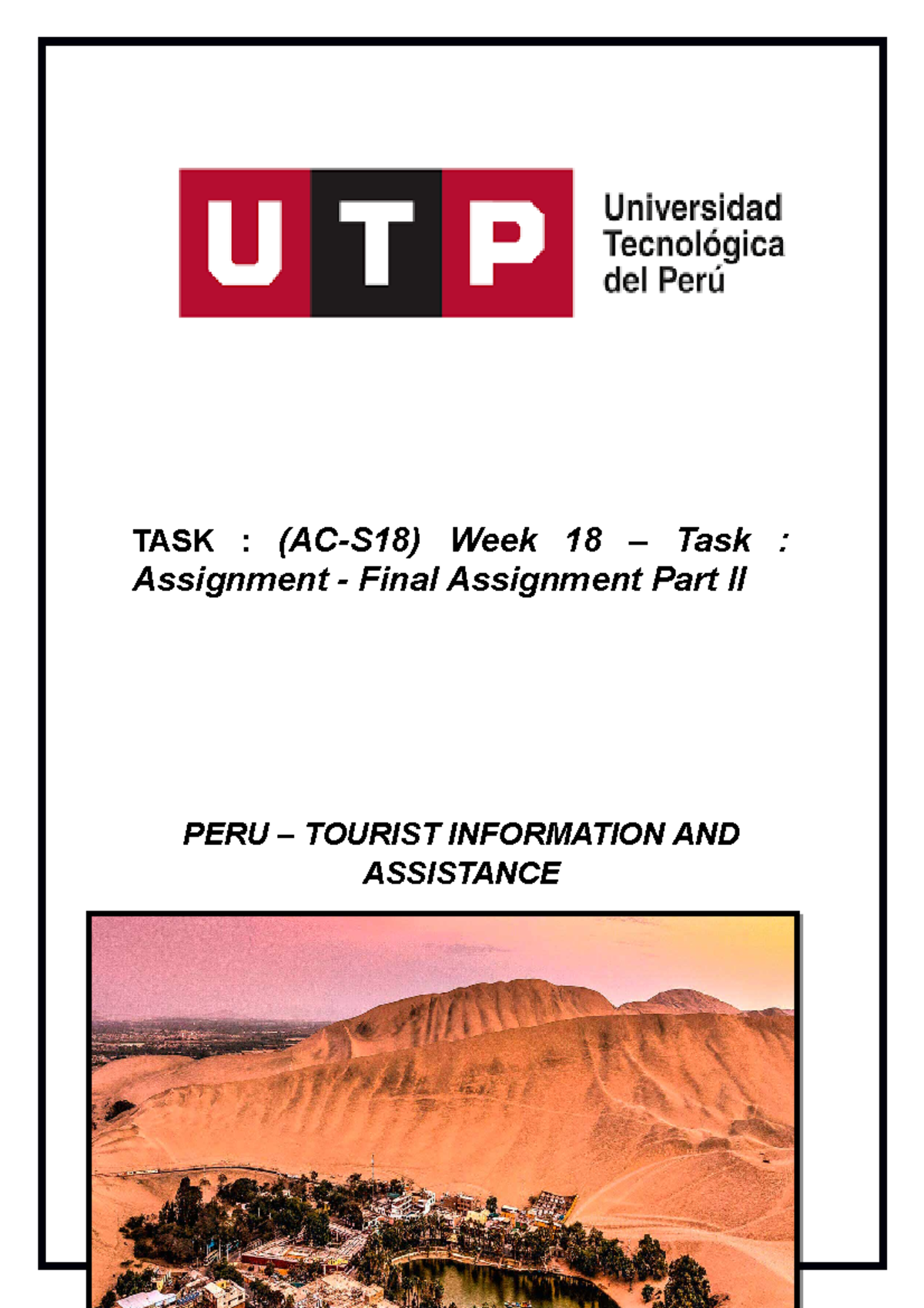 Ingles Semana 18 - SUERTE - TASK : (AC-S18) Week 18 – Task : Assignment - Final Assignment Part ...