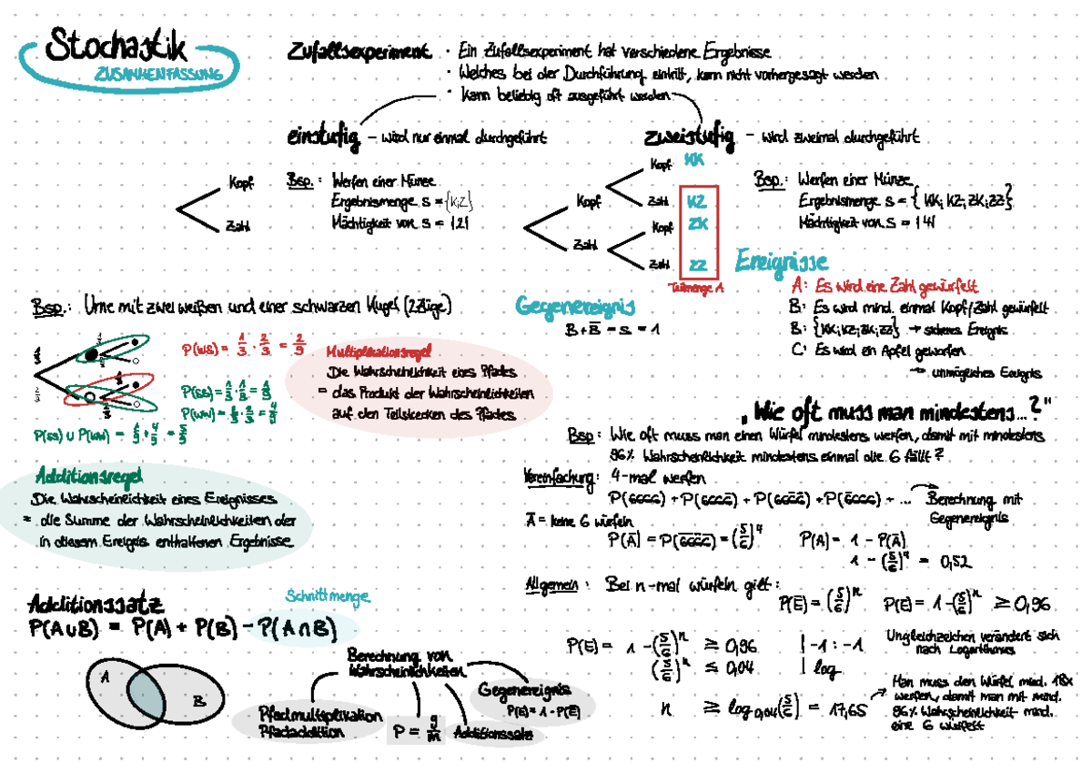 Mathe - Stochastik - Stochastik Zufall]experiment. Ein ...