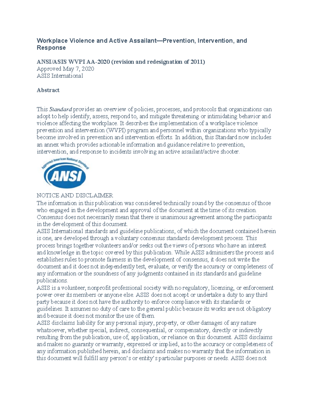 Workplace Violence and Active Assailant - Prevention%2c Intervention%2c ...