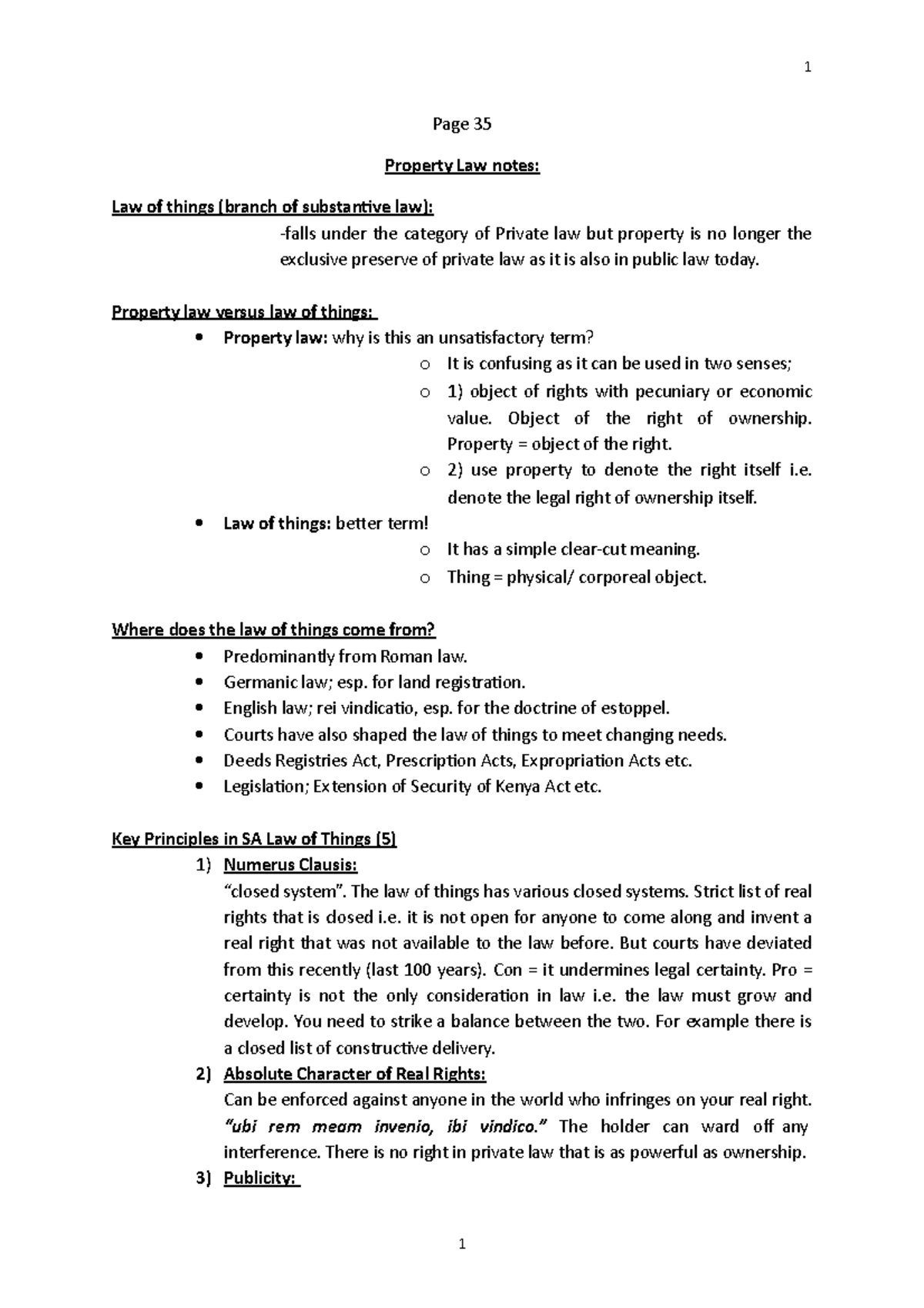 Property-Semester-1 - study material - Page 35 Property Law notes: Law ...