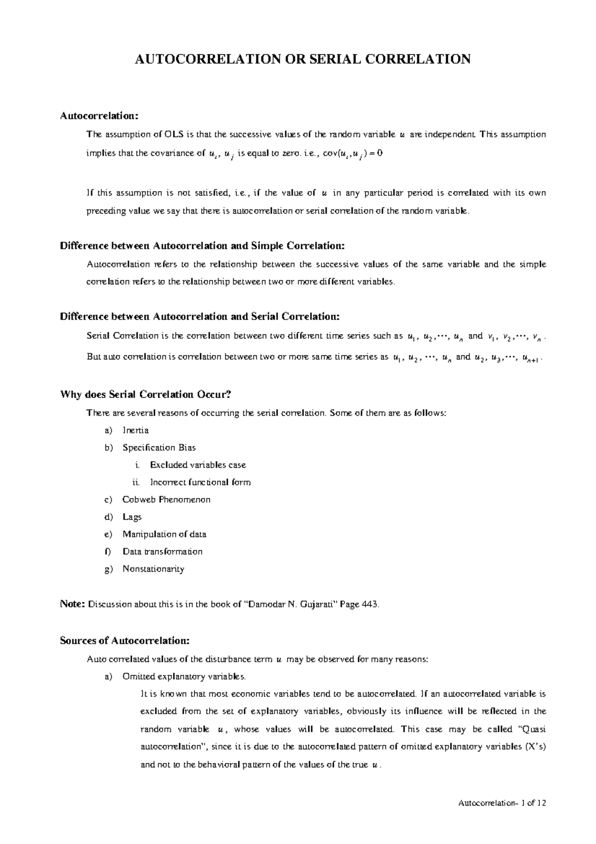 Autocorrelation-2 - AUTOCORRELATION OR SERIAL CORRELATION ...