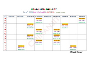 Class Routine - sadfdg - DAILY CLASS ROUTINE, SESSION-2022- HALAKURA ...