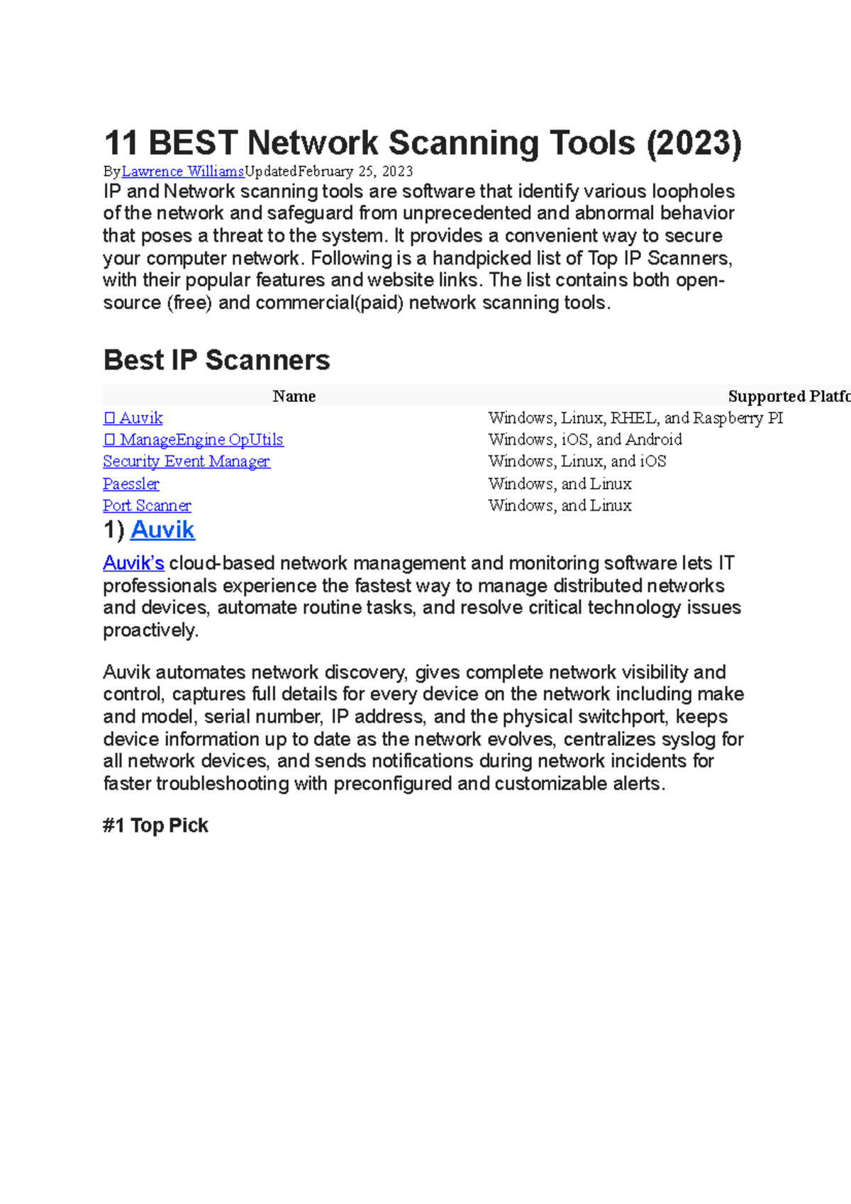 11 BEST Network Scanning Tools - It provides a convenient way to secure ...