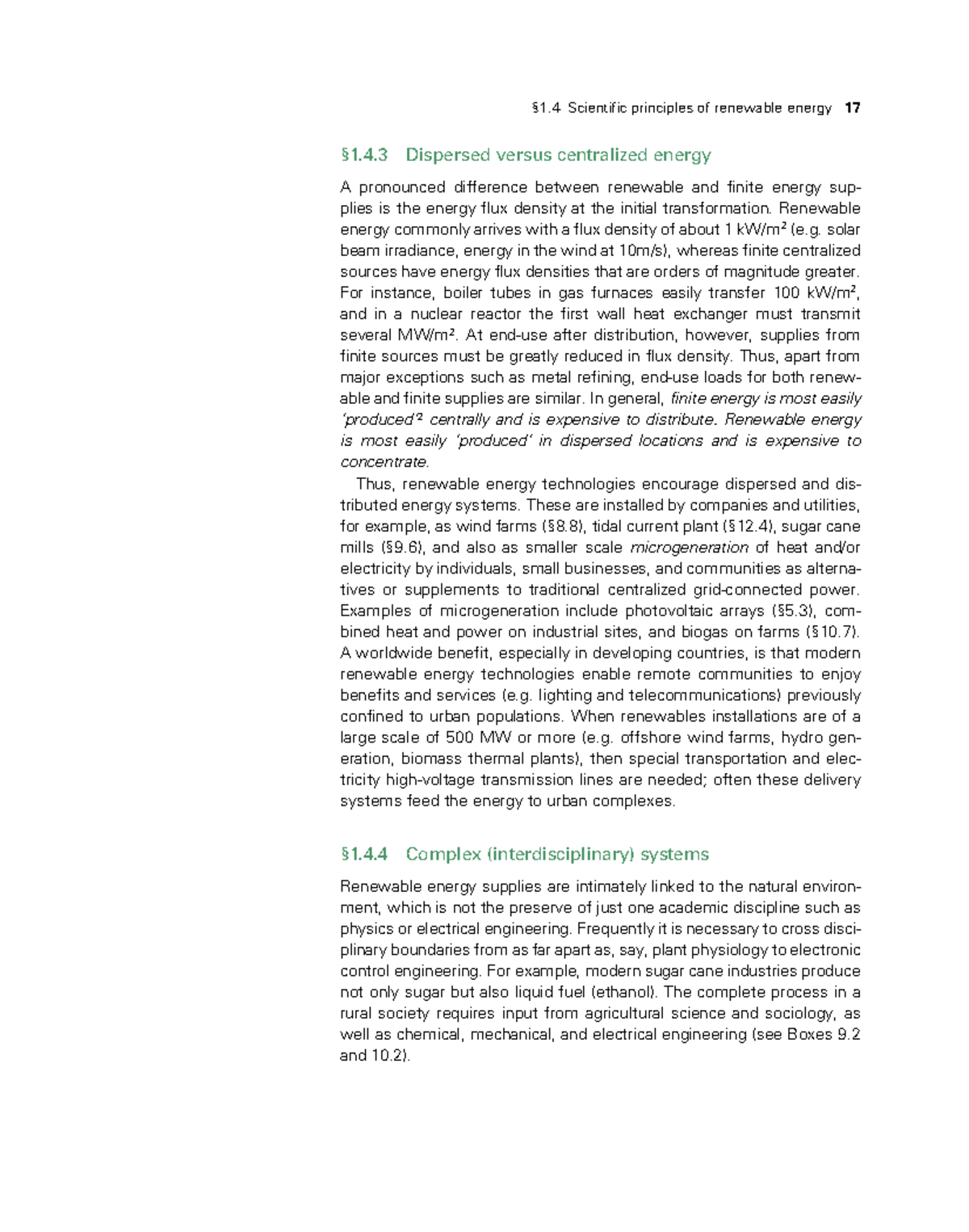 Renewable Energy Systems Lecture 2 §1 Scientific Principles Of Renewable Energy 17 §1 4