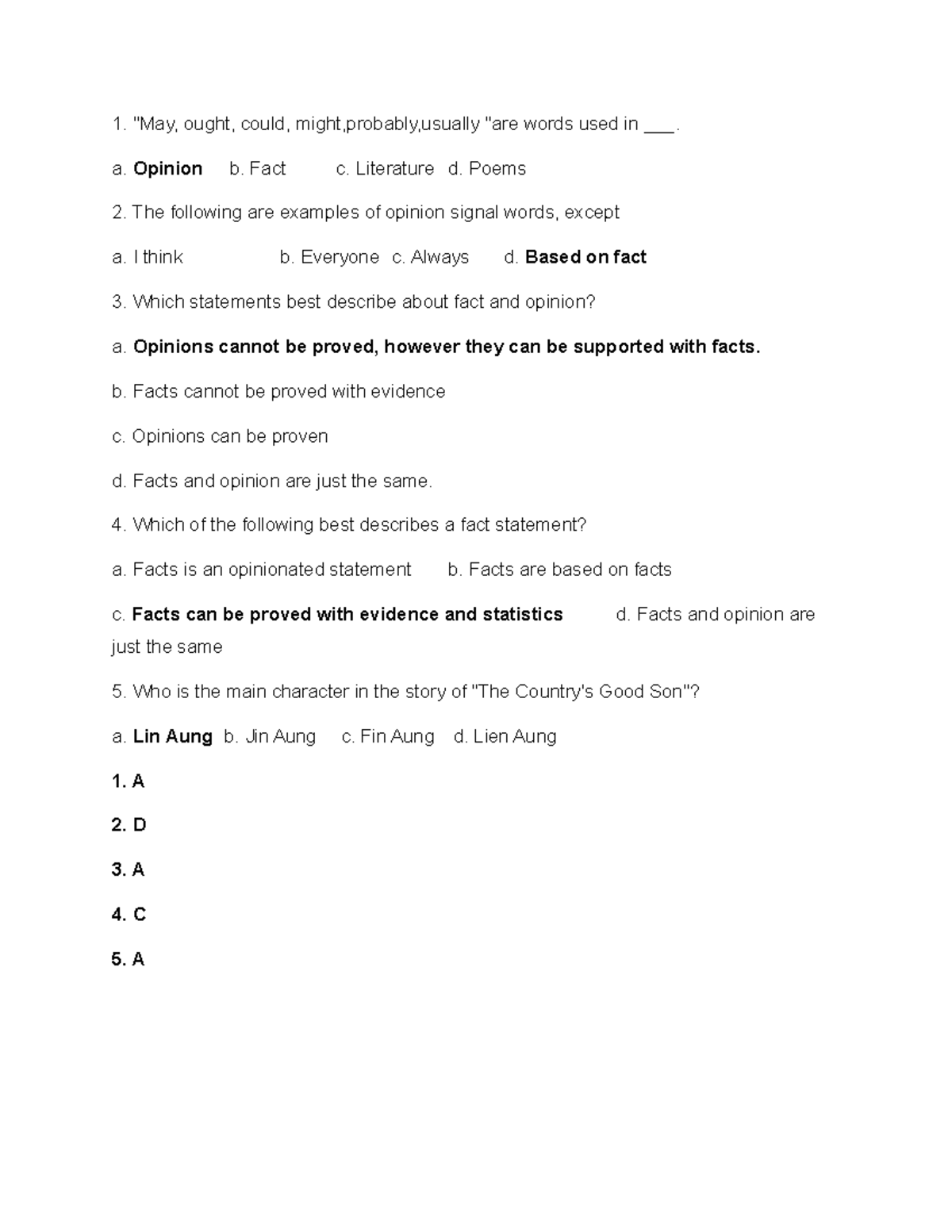 Practice QUIZ - "May, ought, could, might,probably,usually "are words ...