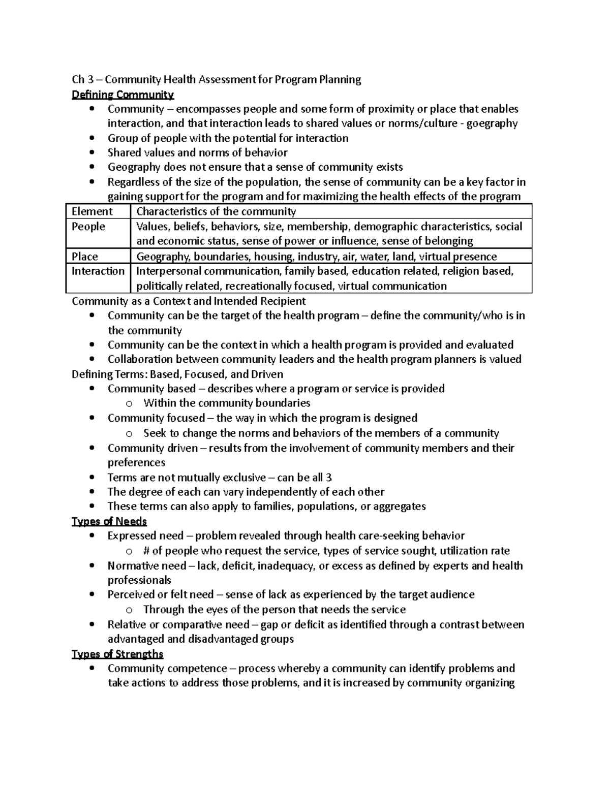 Ch 3 – Community Health Assessment for Program Planning - Ch 3 ...