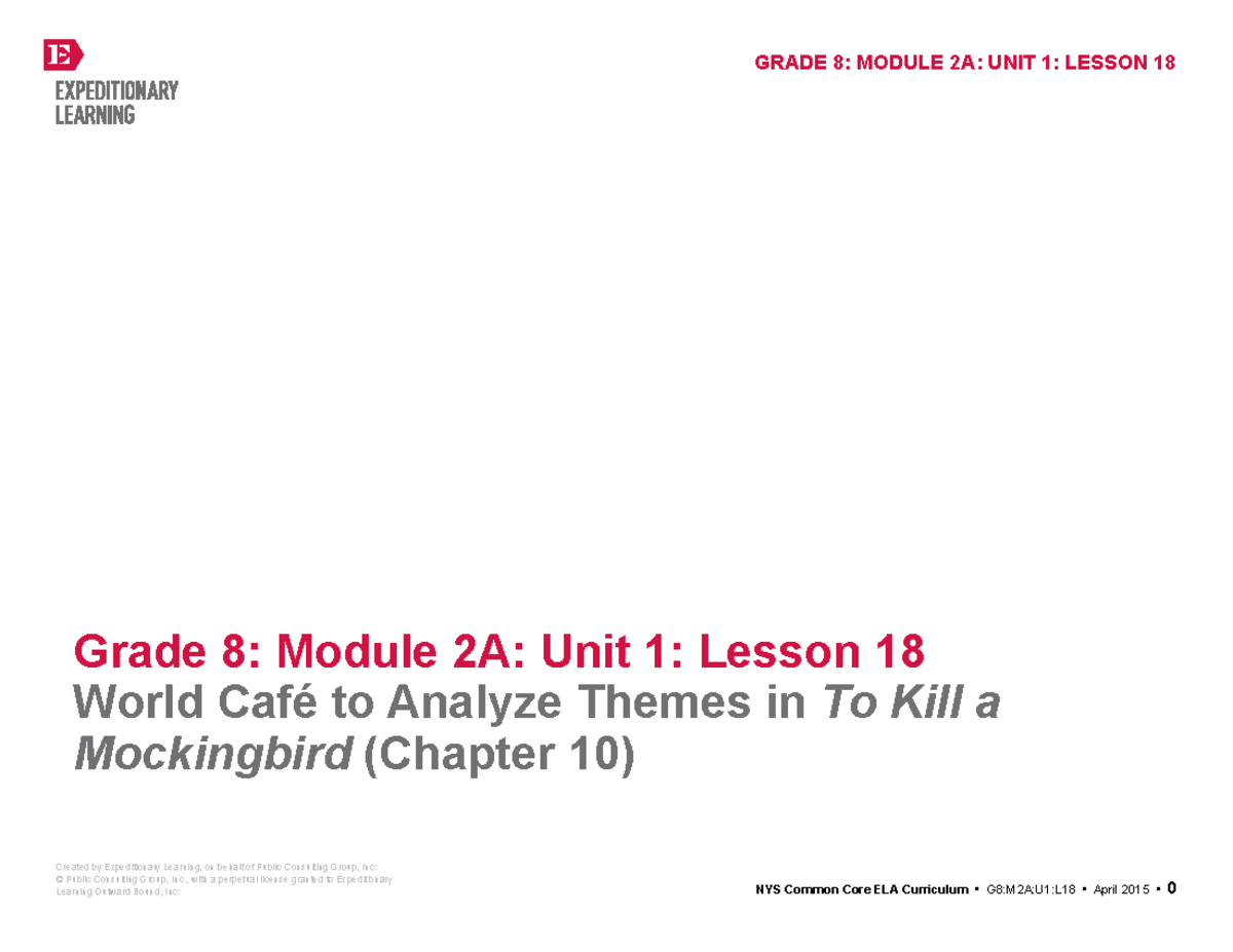 8m2a.1l18 - Grade 8: Module 2A: Unit 1: Lesson 18 World Café to Analyze ...