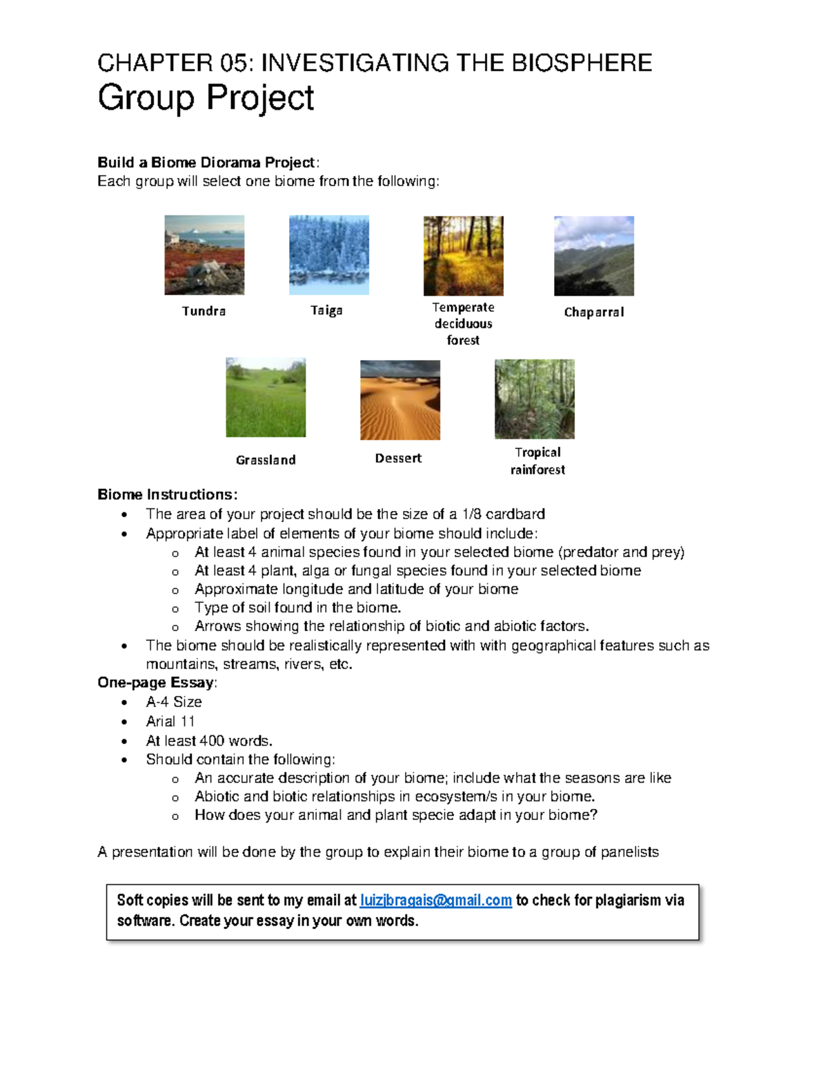 Biome Diorama Project - o Arrows showing the relationship of biotic and ...